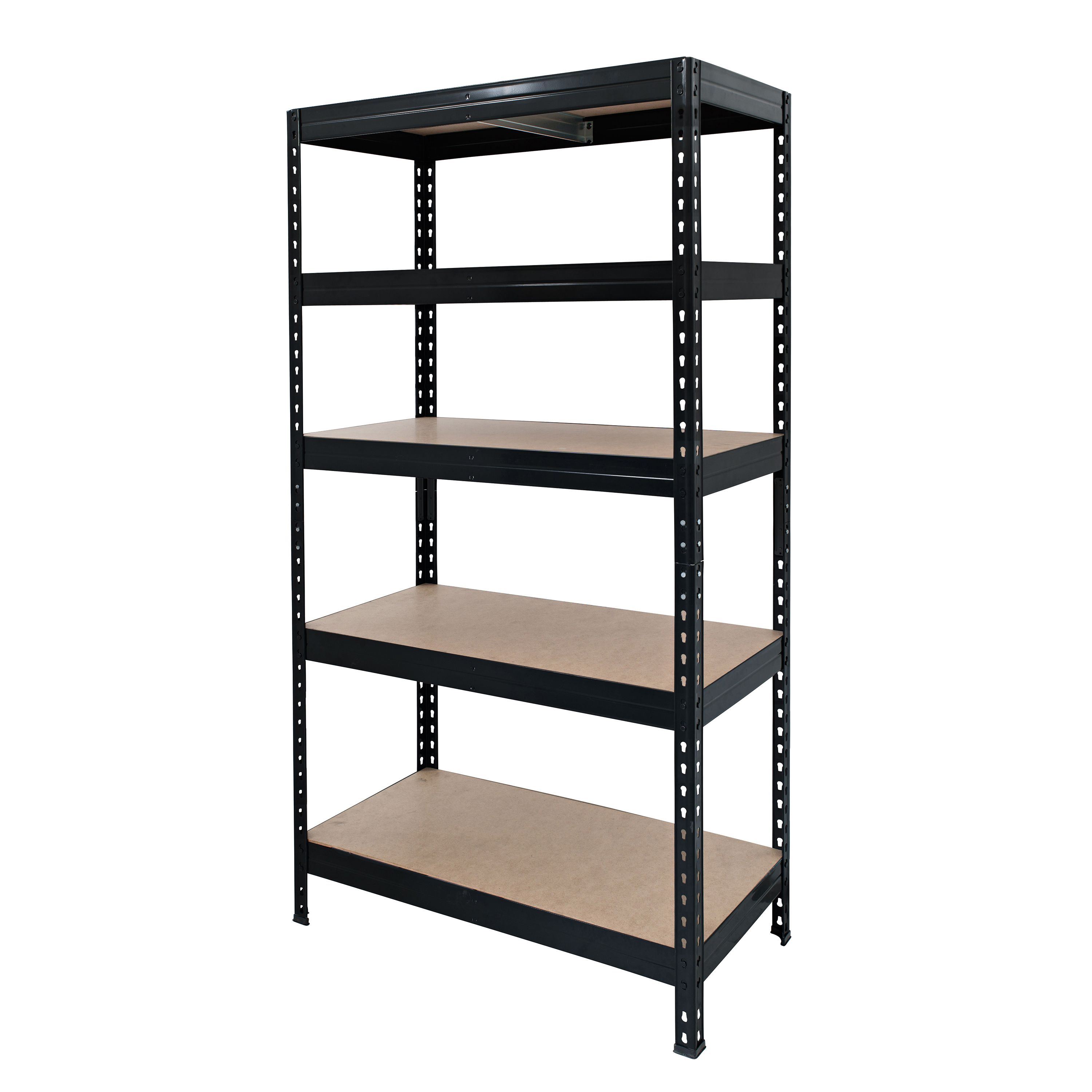 GoodHome Black 5 shelf MDF & steel Shelving unit (H)1800mm (W)970mm at B&Q
