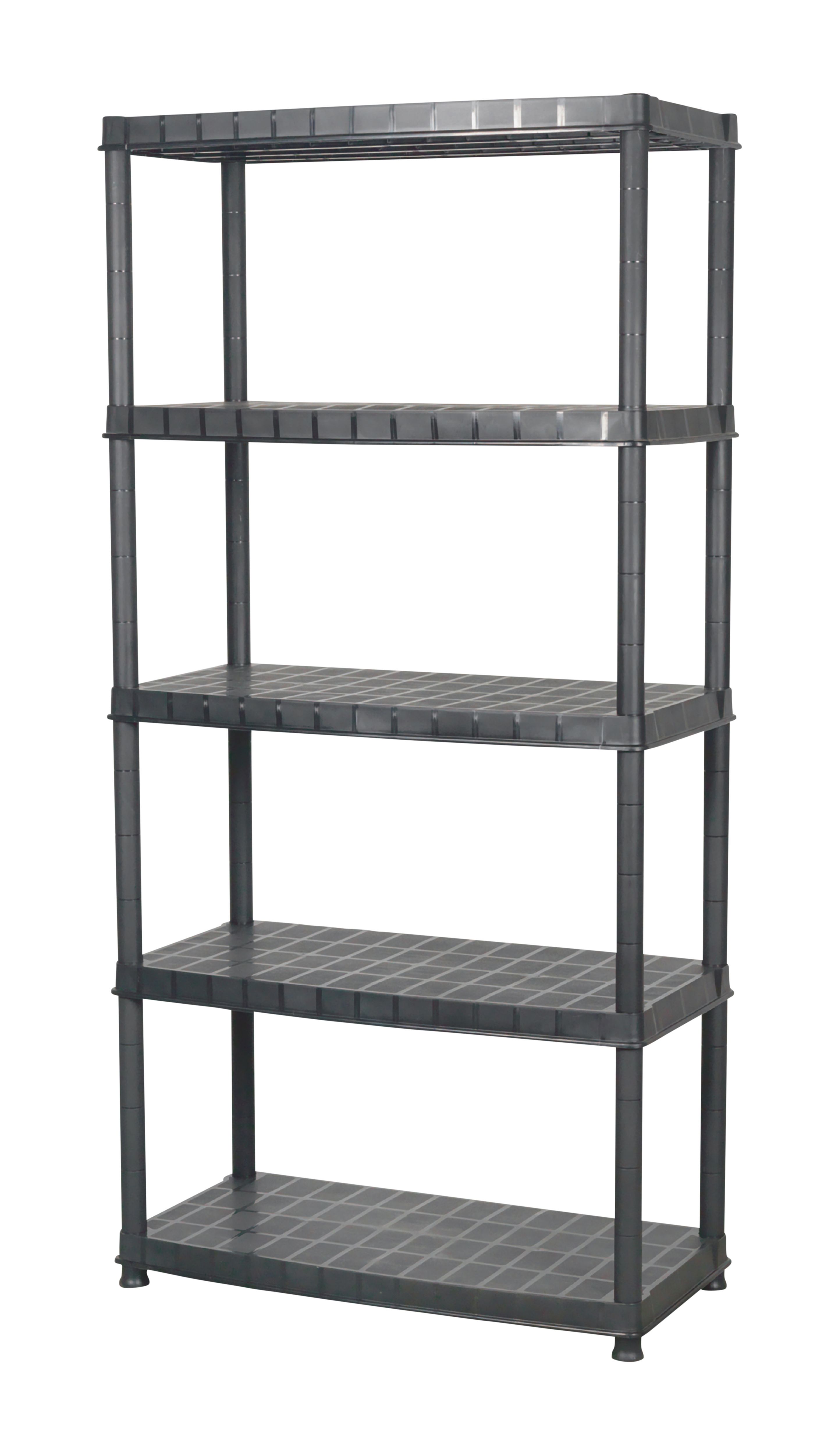 GoodHome Black 5 shelf Plastic Shelving unit (H)1850mm (W)915mm | DIY ...