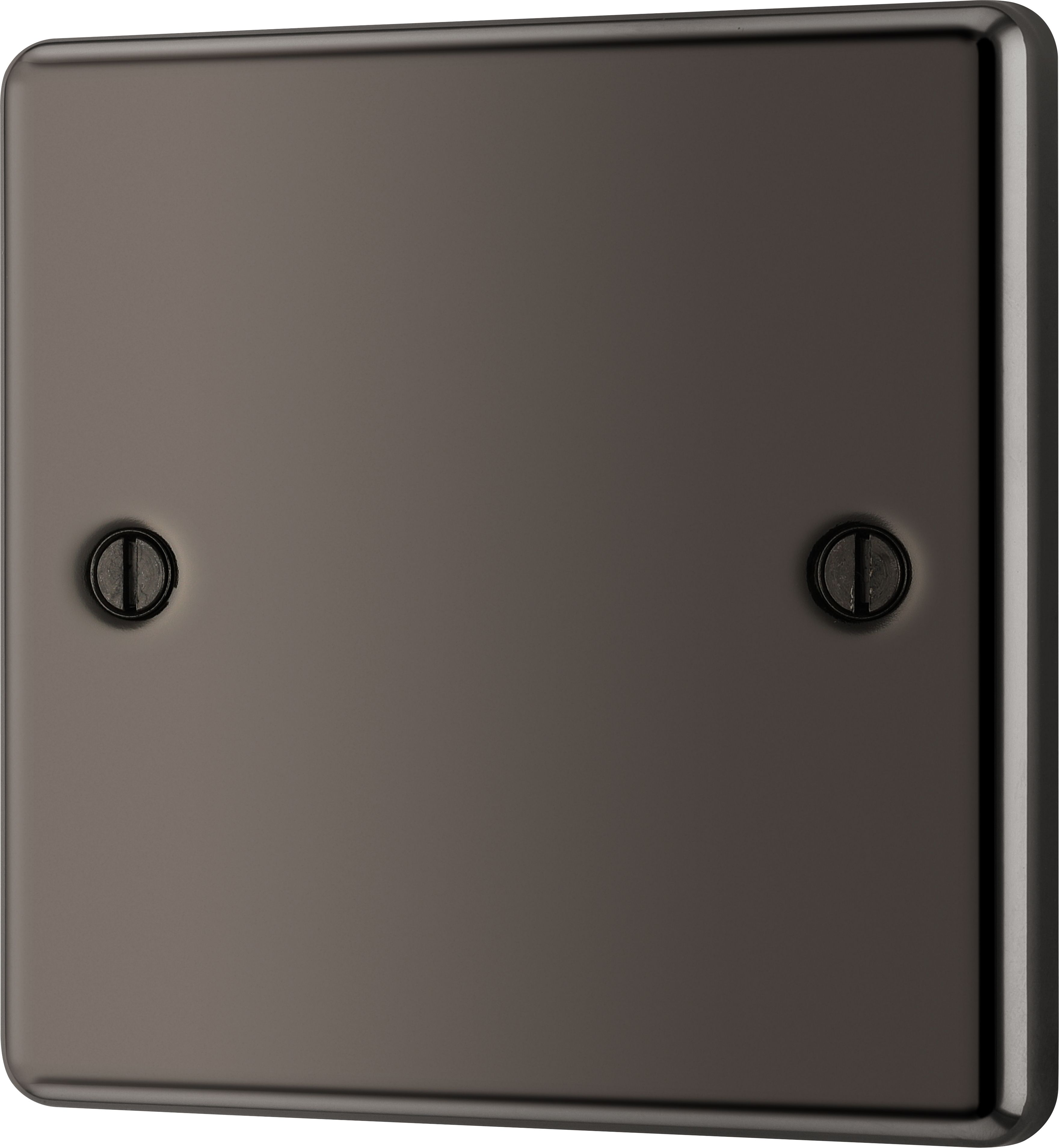 GoodHome Black Nickel 1 gang Single Raised rounded profile Blanking ...