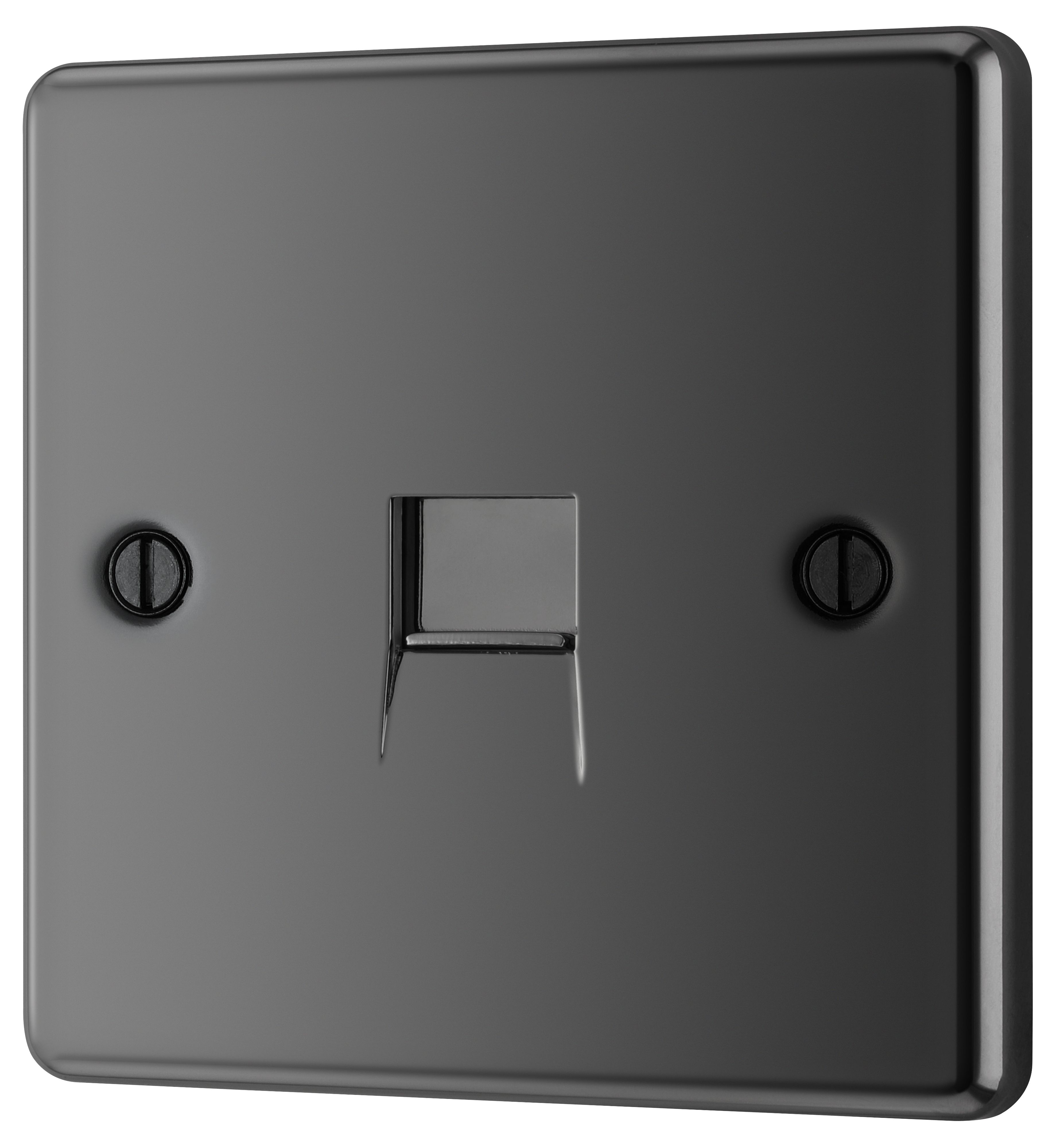 GoodHome Black Nickel 1 gang Slave telephone socket | DIY at B&Q