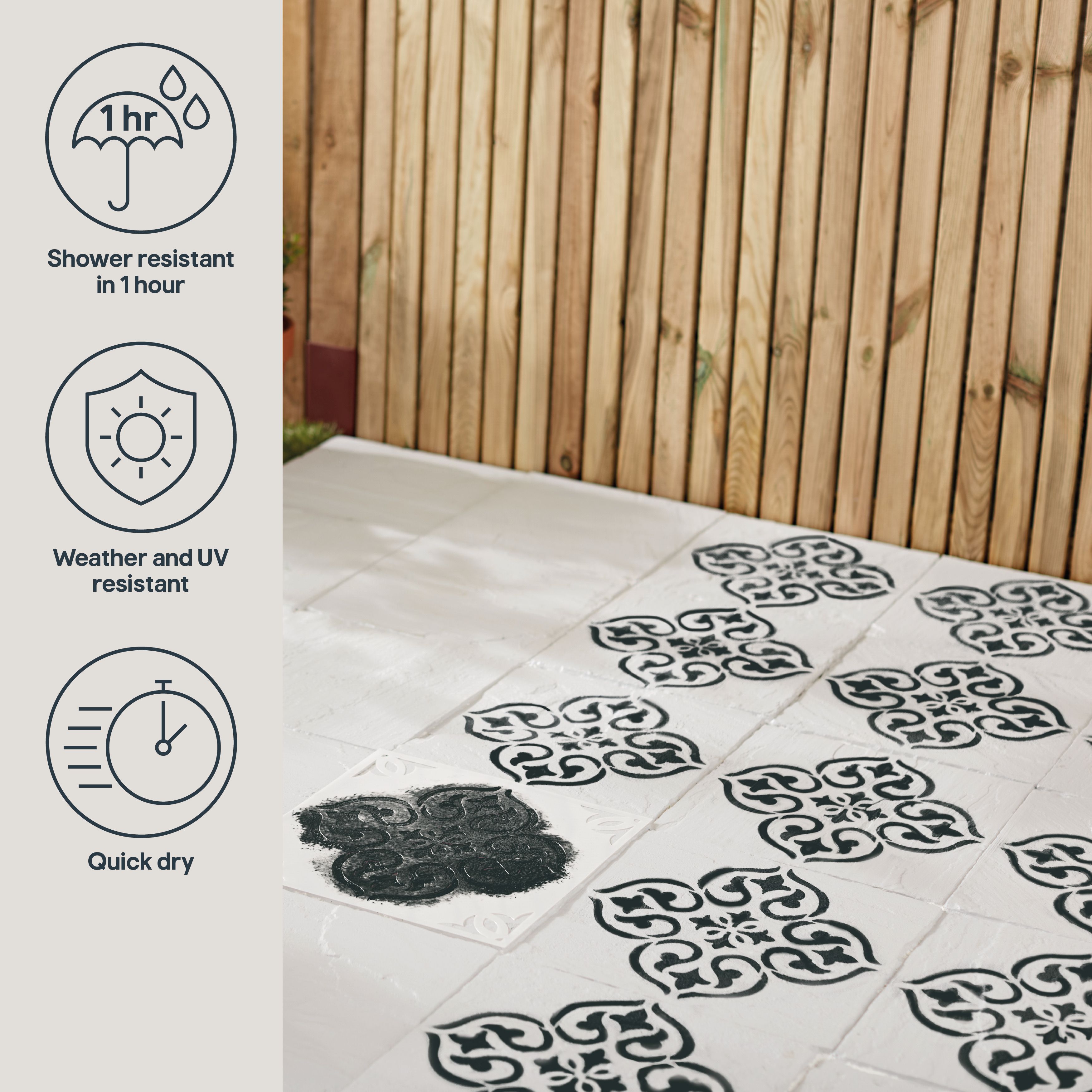 GoodHome Black Satin Brick & tile paint, 500ml