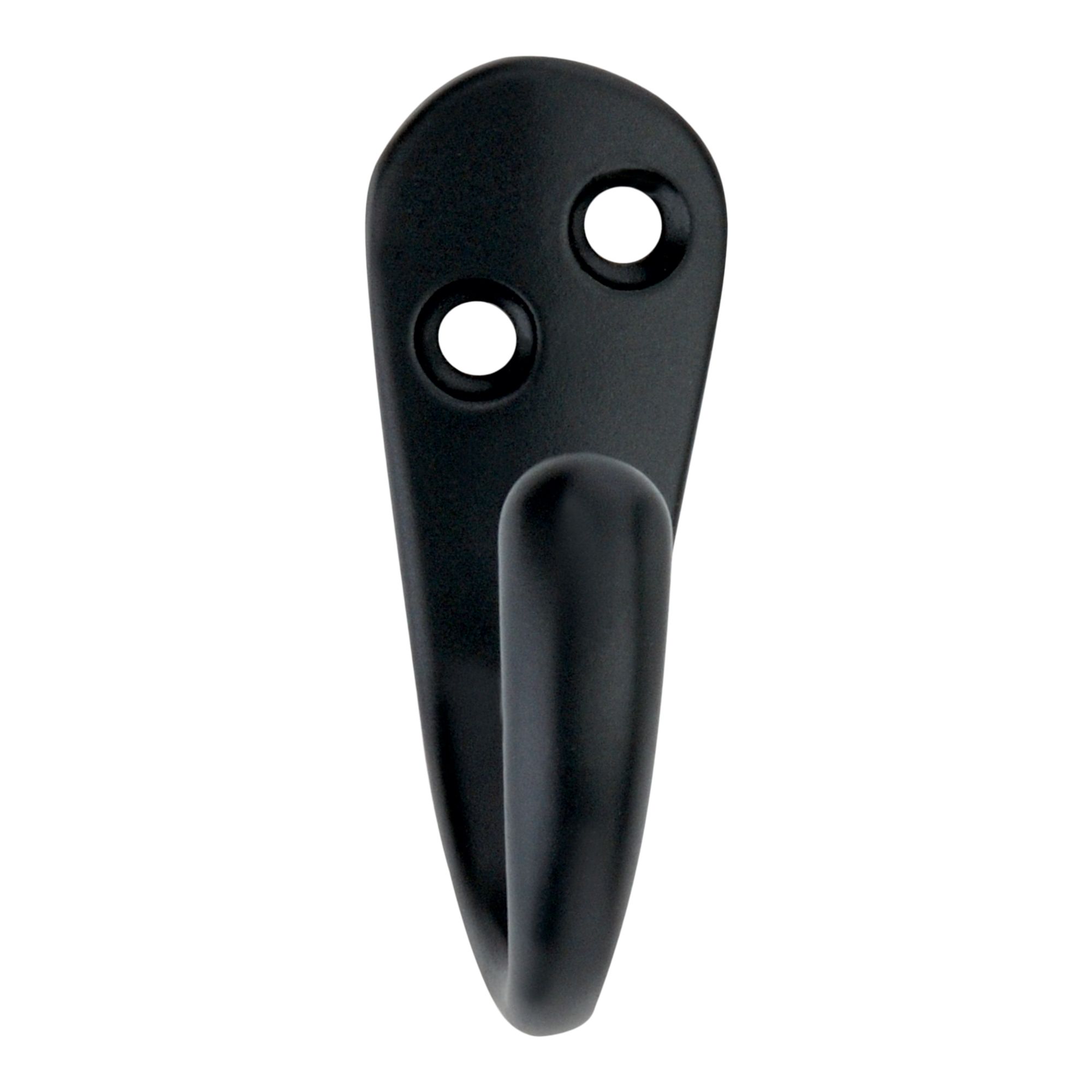GoodHome Black Zinc alloy Wall-mounted Single Hook (H)14.5mm (D)60.5mm