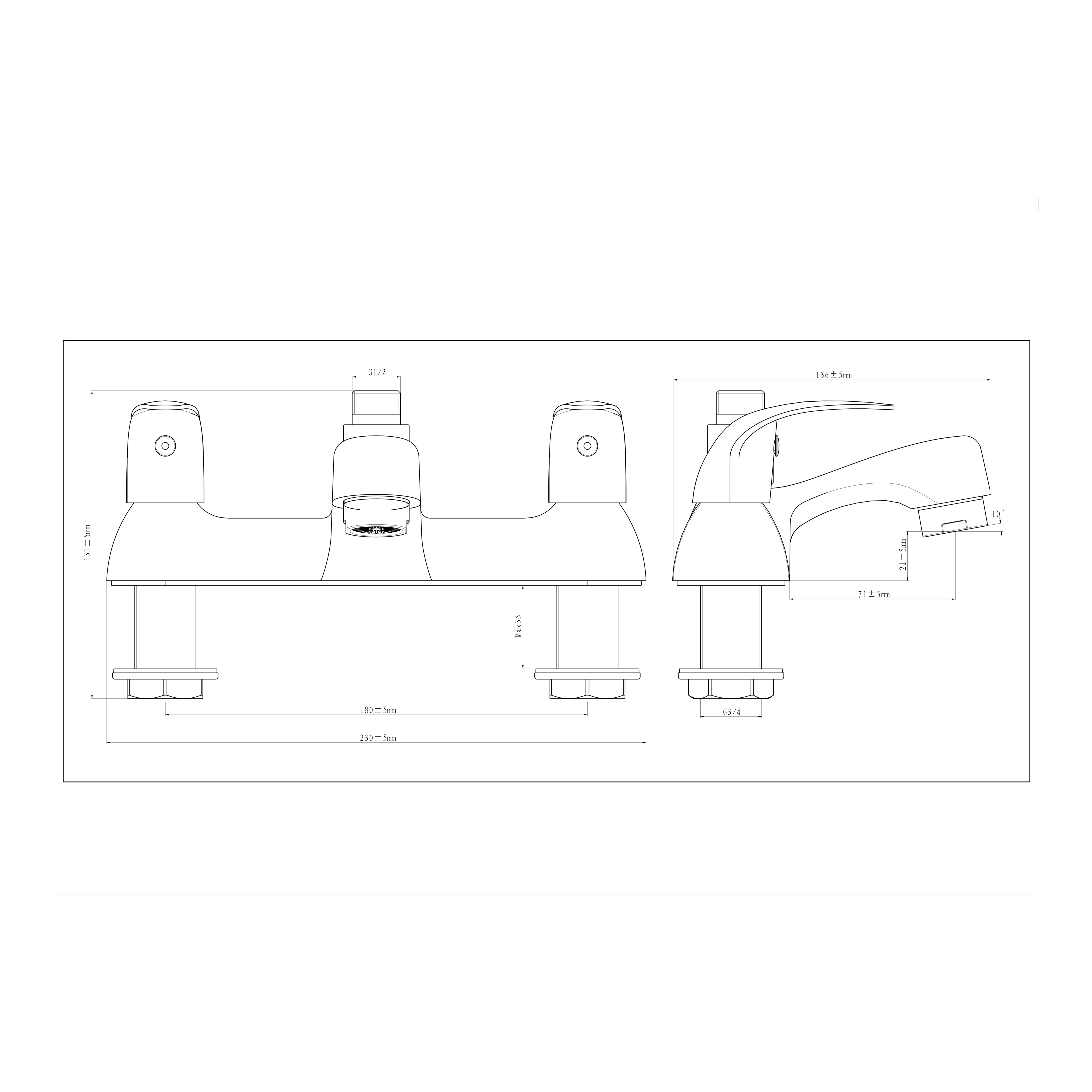 GoodHome Blyth (2TH) Shower mixer Tap