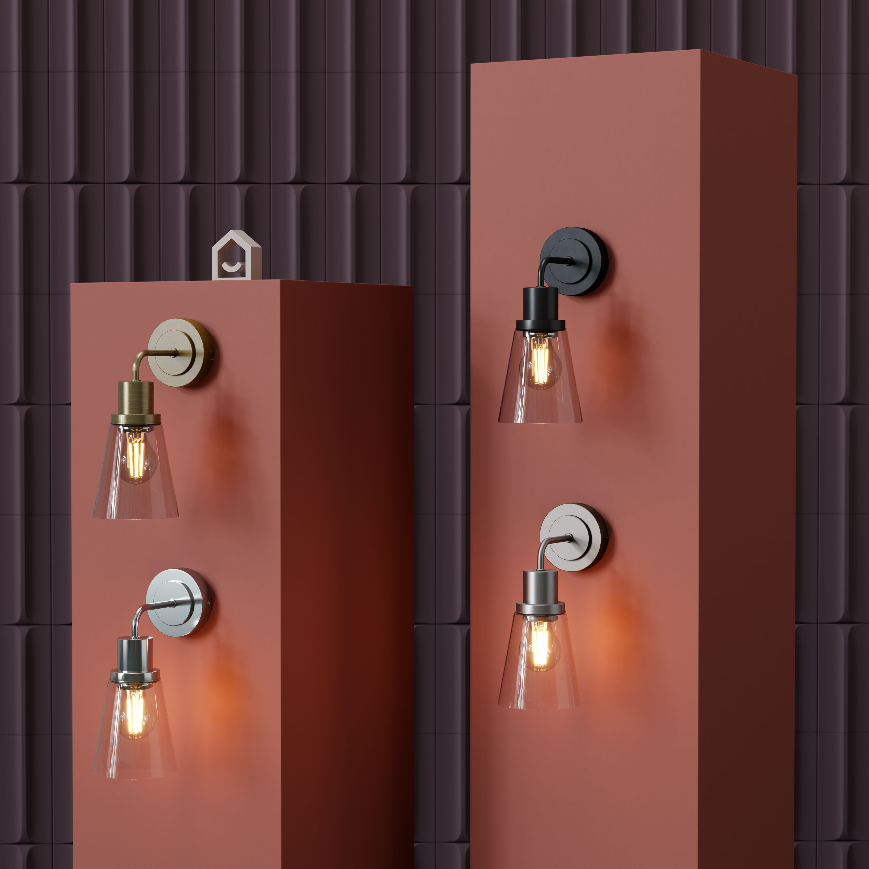 GoodHome Bobwhite Antique brass effect Wired Bathroom wall light