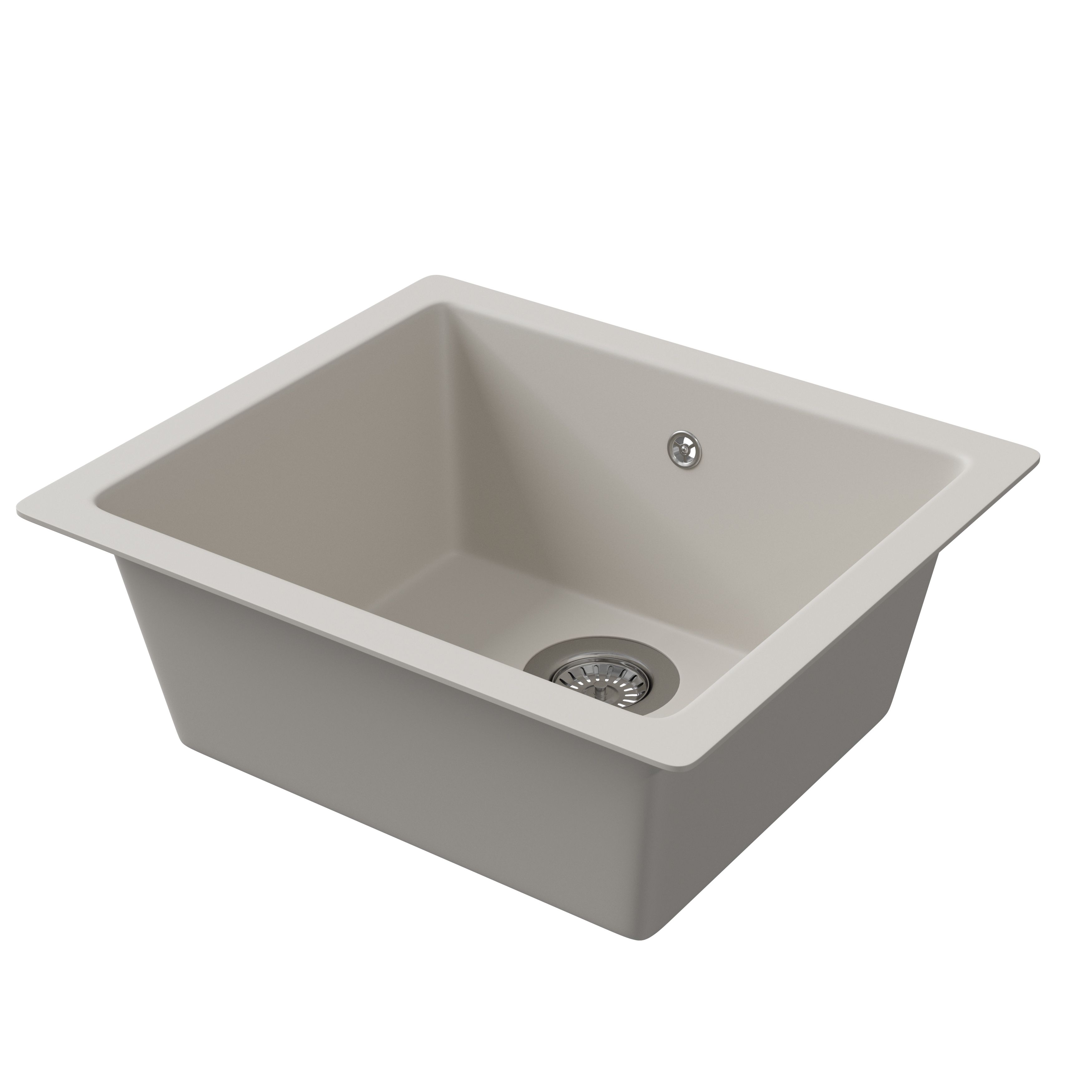 GoodHome Borage White Resin 1 Bowl Kitchen sink 440mm x 500mm | £95 at B&Q