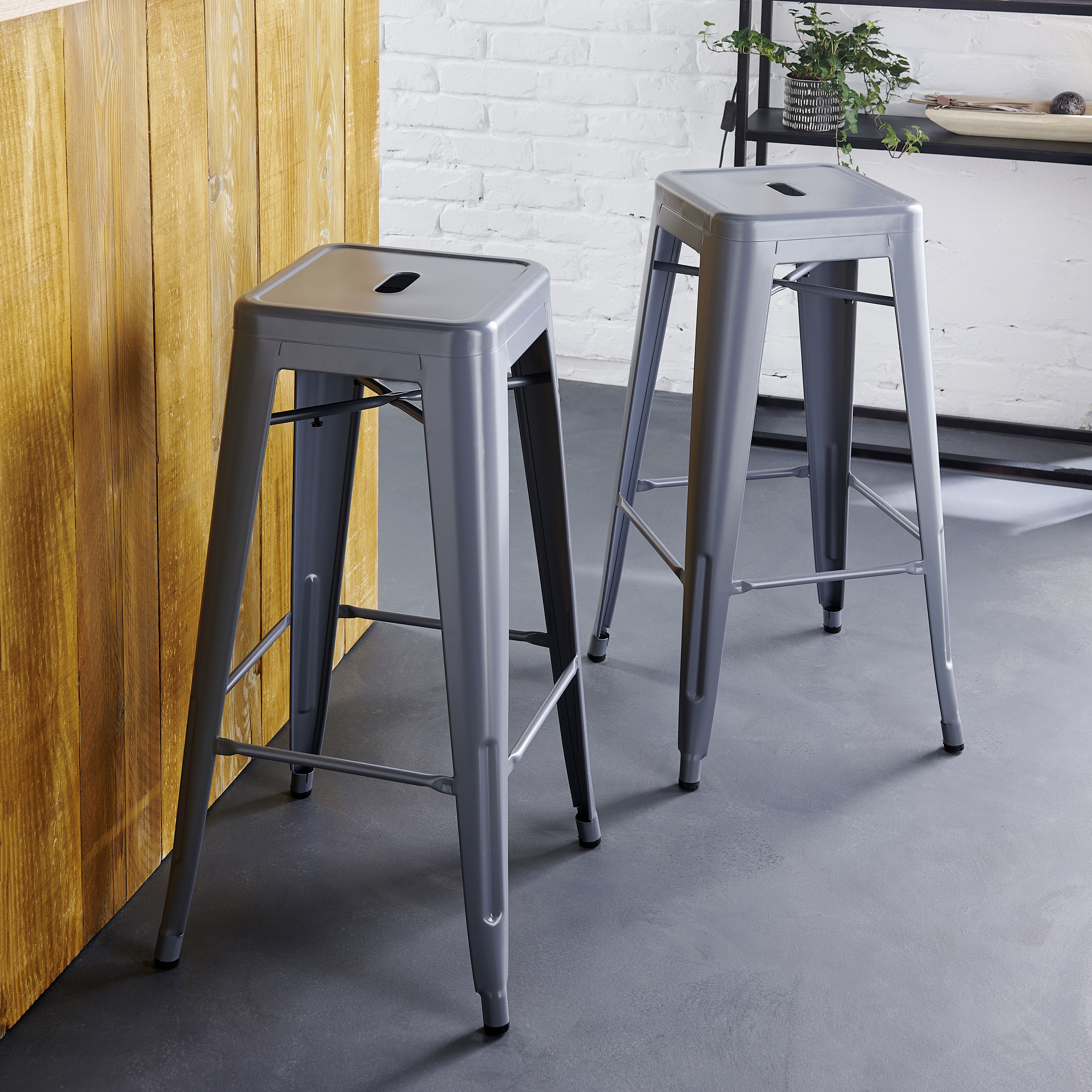 Gray metal bar stools store