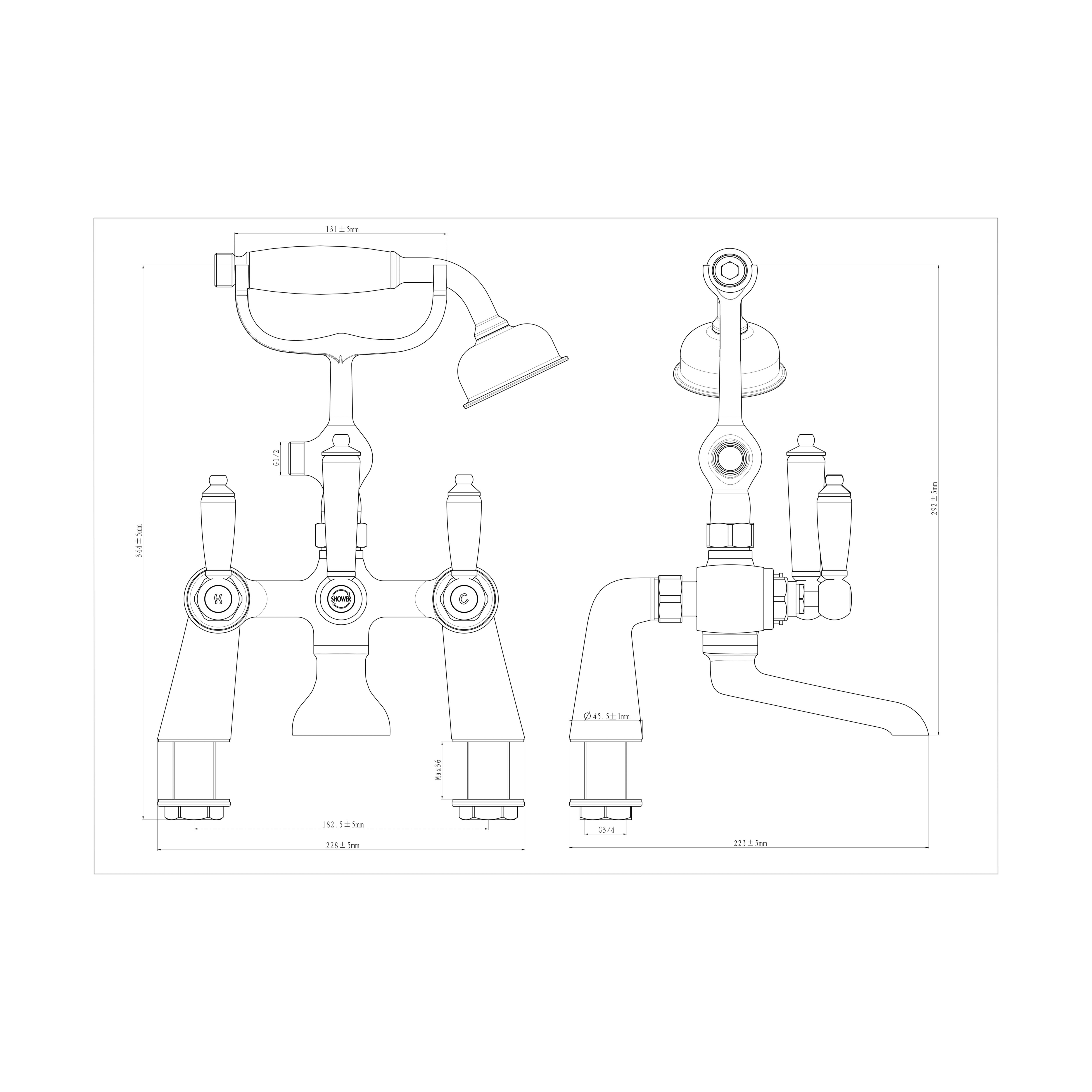 GoodHome Brean (2TH) Shower mixer Tap