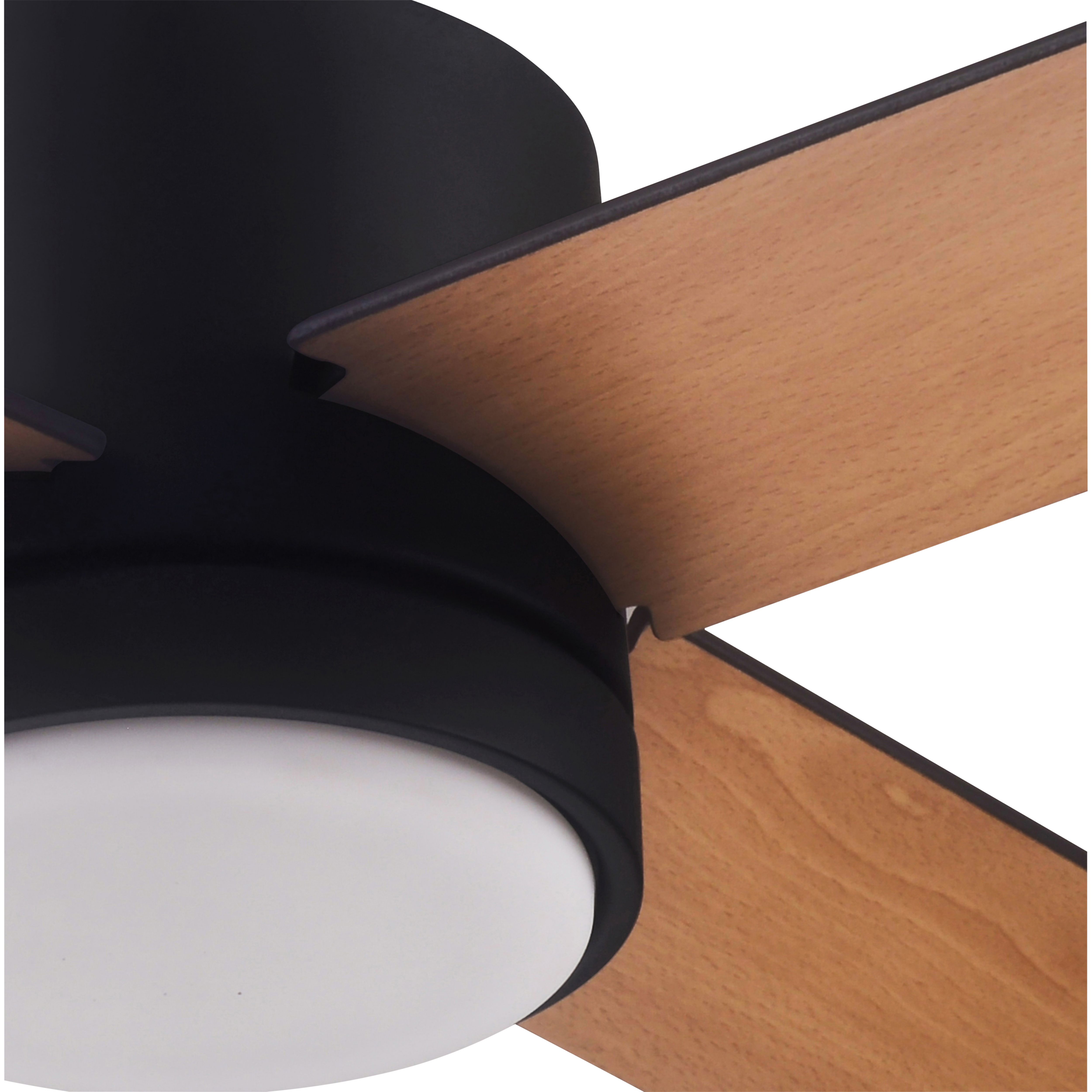 GoodHome Burbank Modern Black LED Ceiling fan light