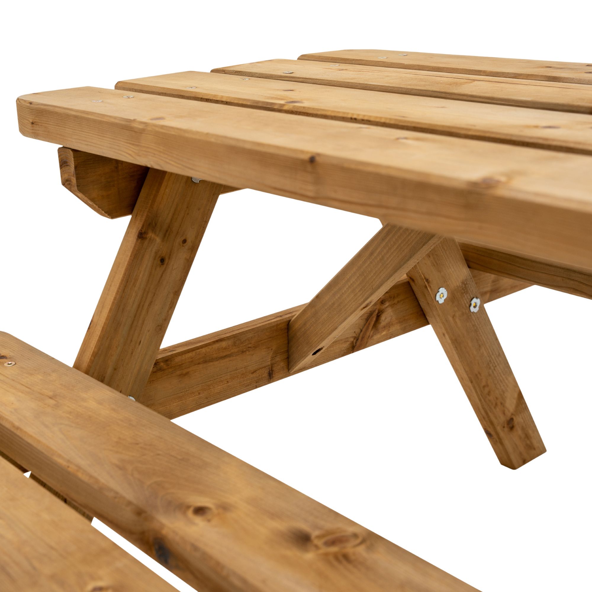 GoodHome Cabbio Brown 4 seater Rectangular Kids picnic table