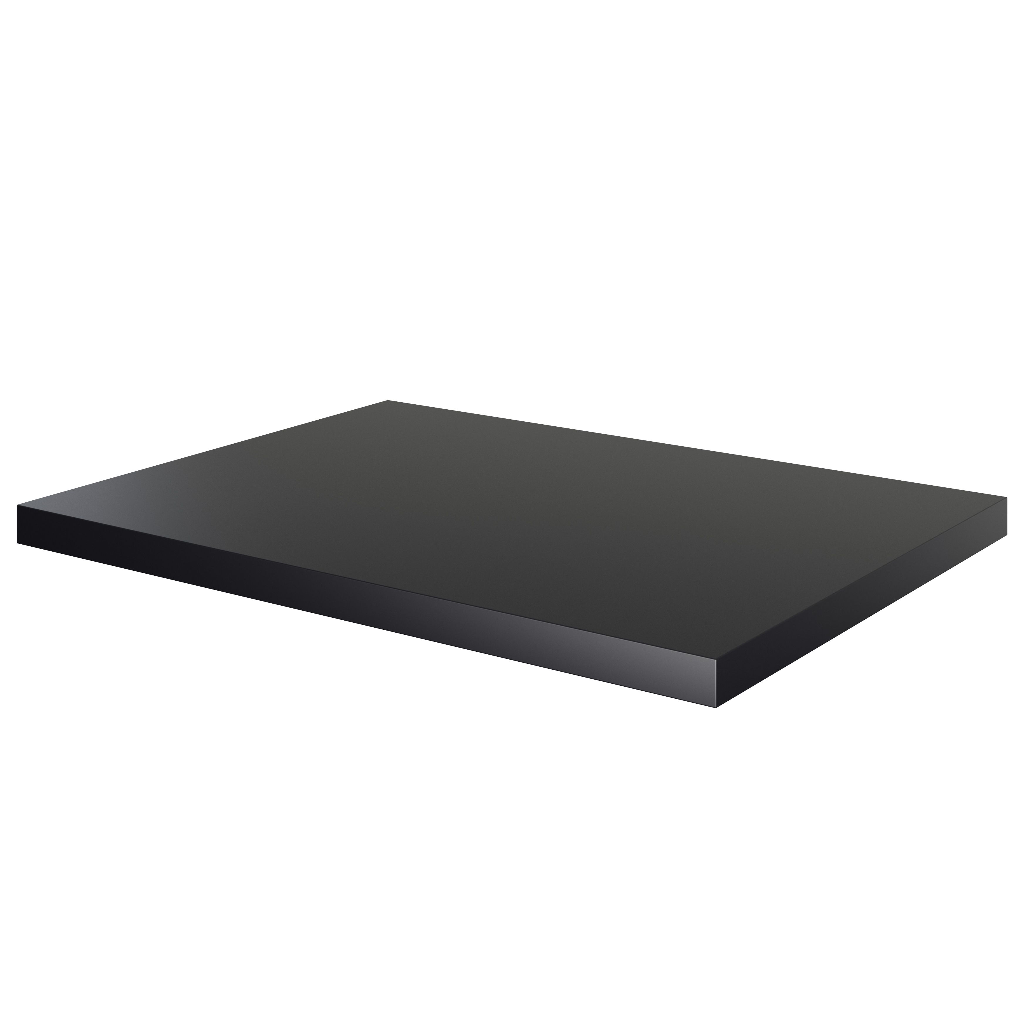 GoodHome Cadelia Matt Black Square edge Chipboard & laminate Worktop (T ...