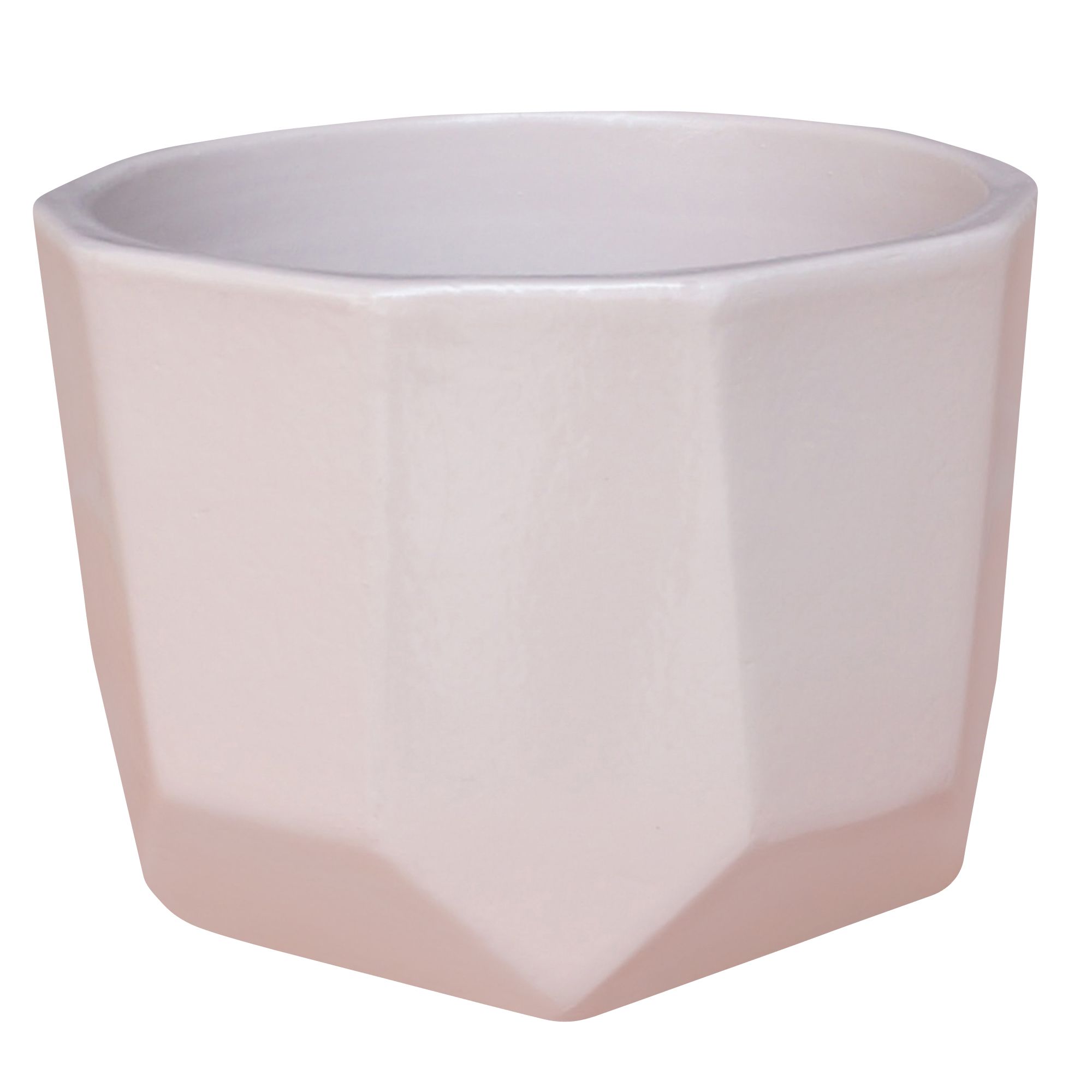 GoodHome Cahto Pink Ceramic Hexagonal Plant pot (Dia)13cm | DIY at B&Q