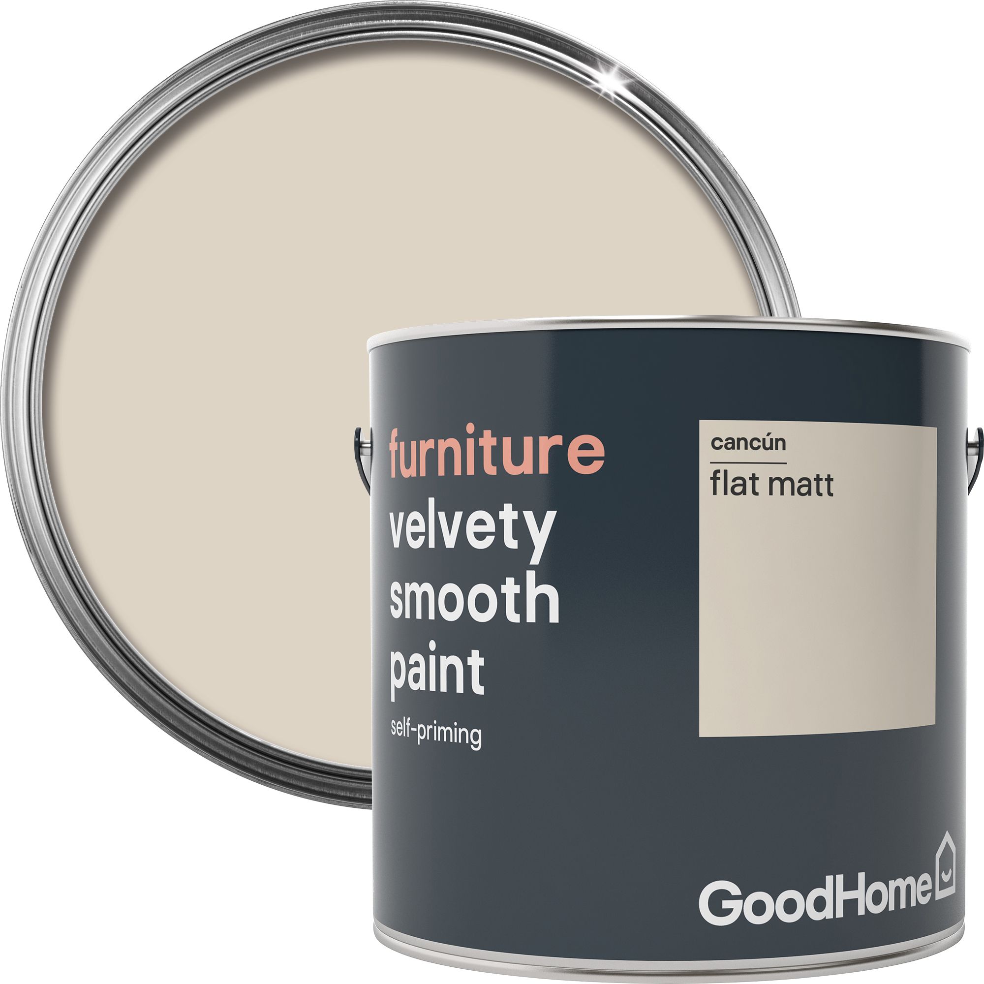 GoodHome Cancun Flat matt Furniture paint, 2L | DIY at B&Q