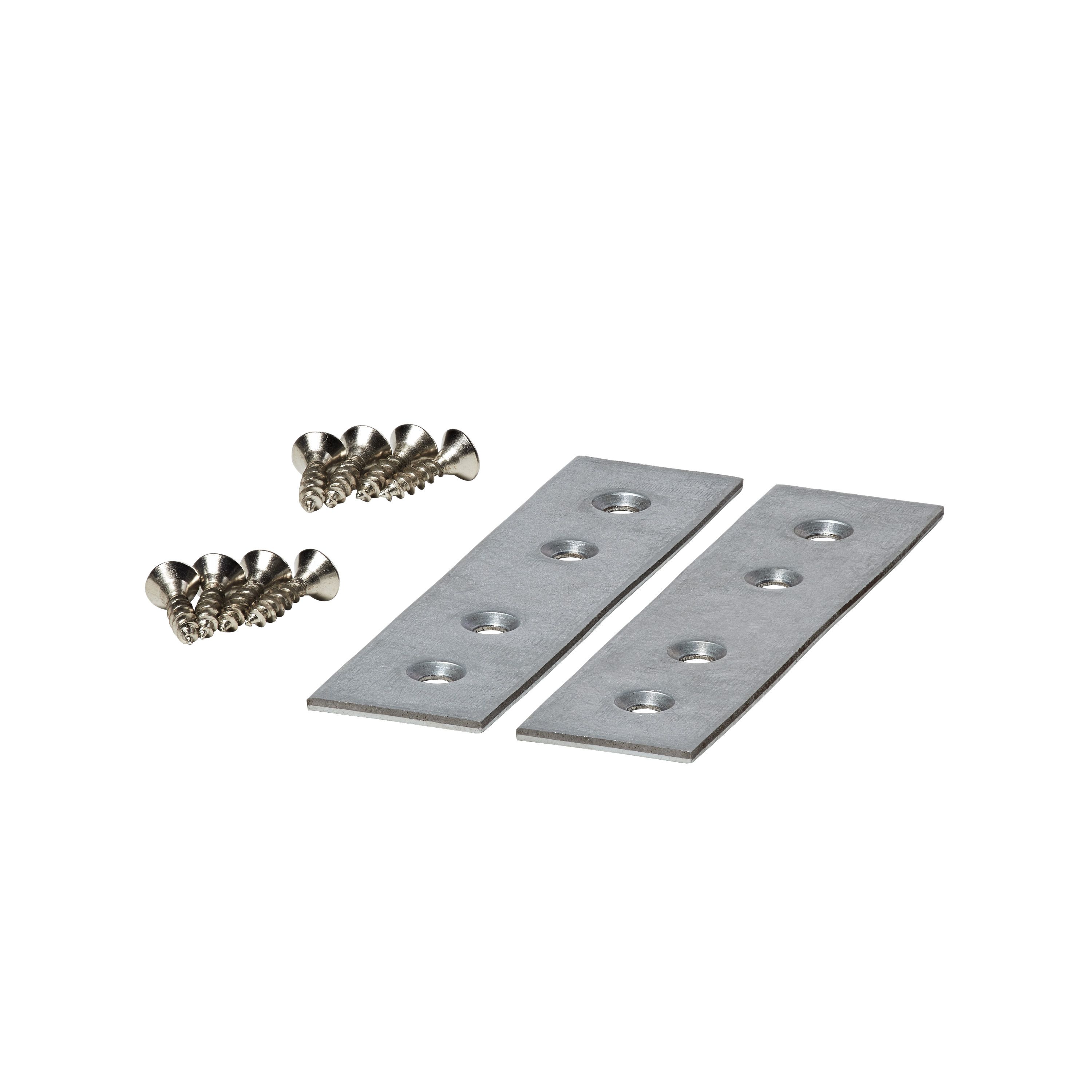 GoodHome Caraway Galvanised Steel Jointing plate (L)160mm (W)25mm, Pack ...