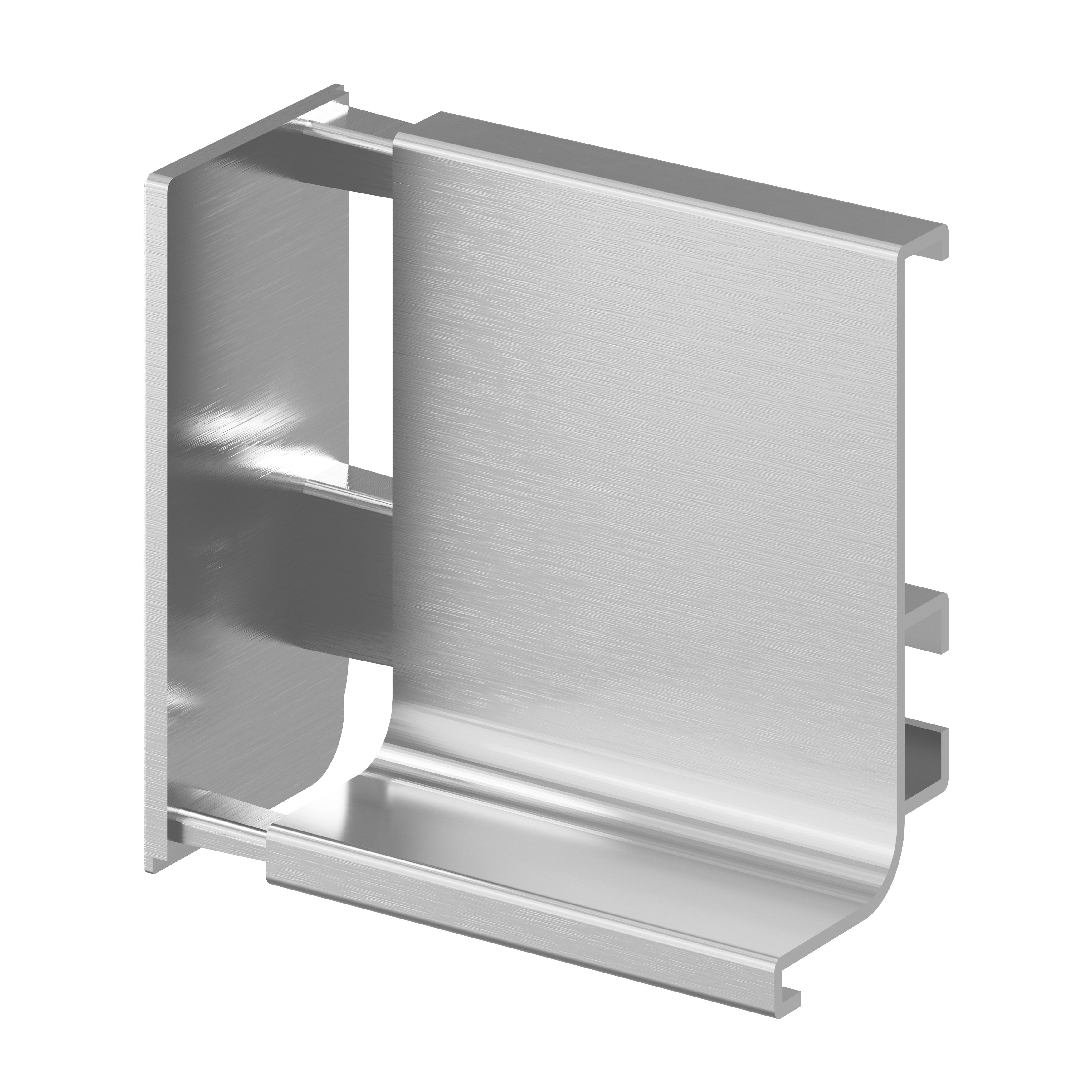 GoodHome Caraway Innovo Brushed steel effect Drawer rail end cap, Pair of 2