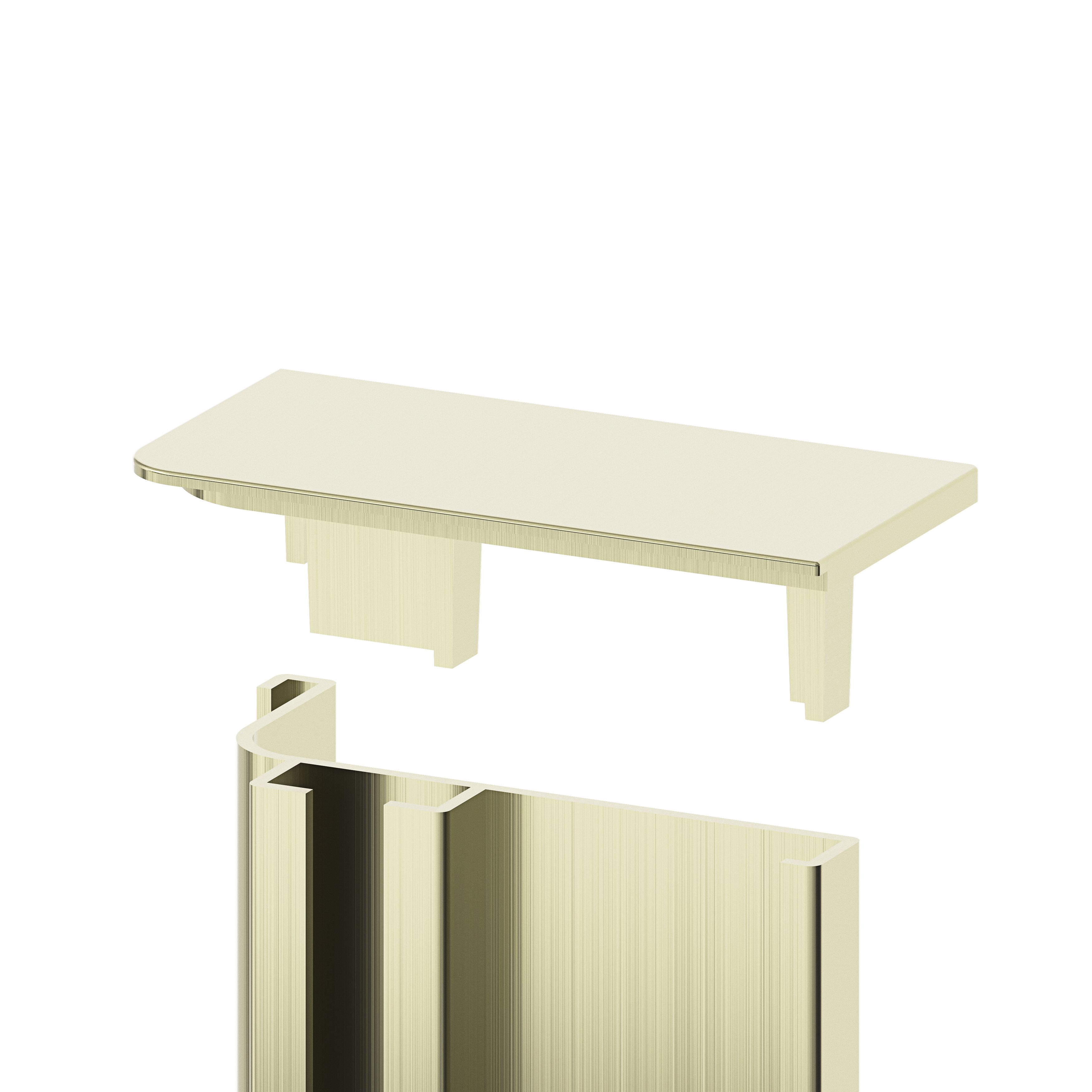 GoodHome Caraway Innovo Handleless Brushed Worktop rail end cap, Pair of 2