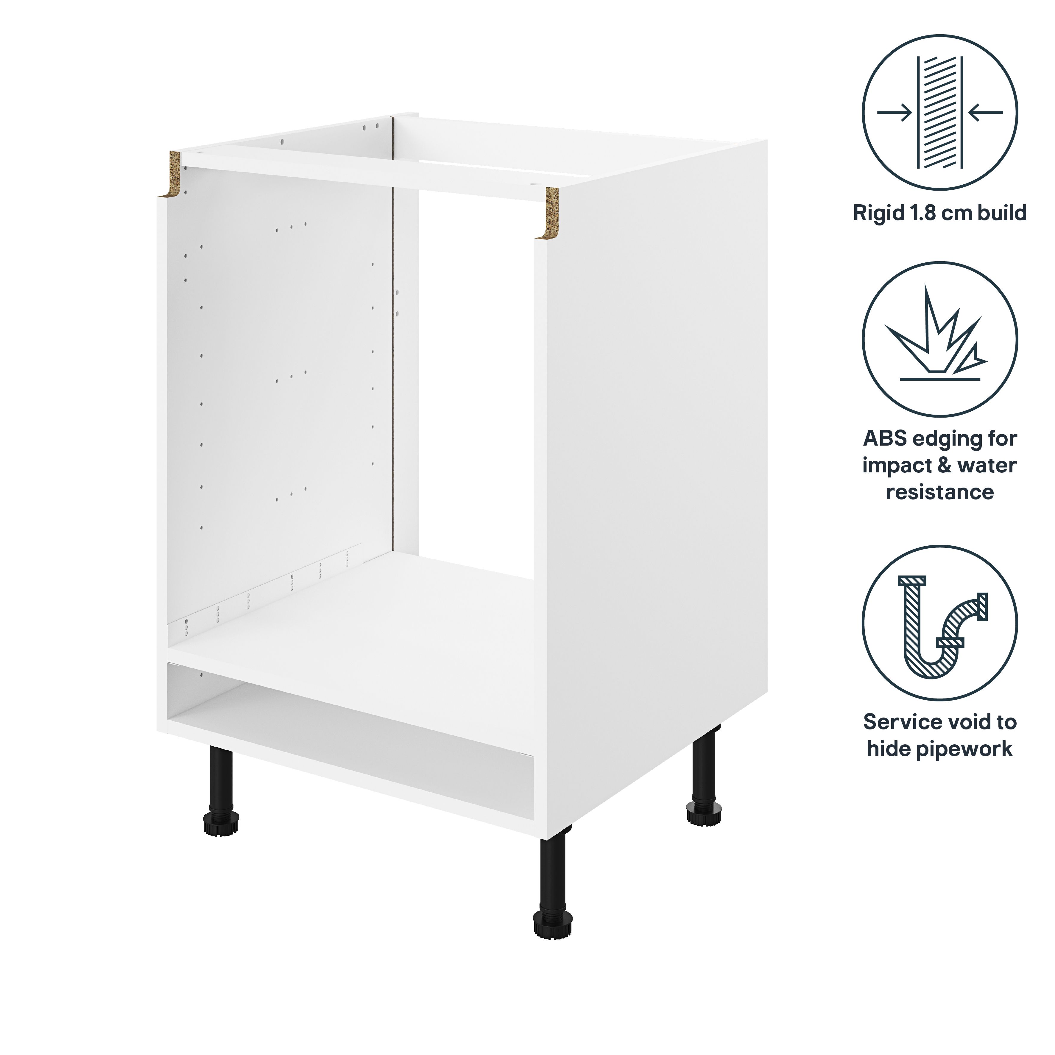 GoodHome Caraway Innovo White Oven housing unit (W)600mm