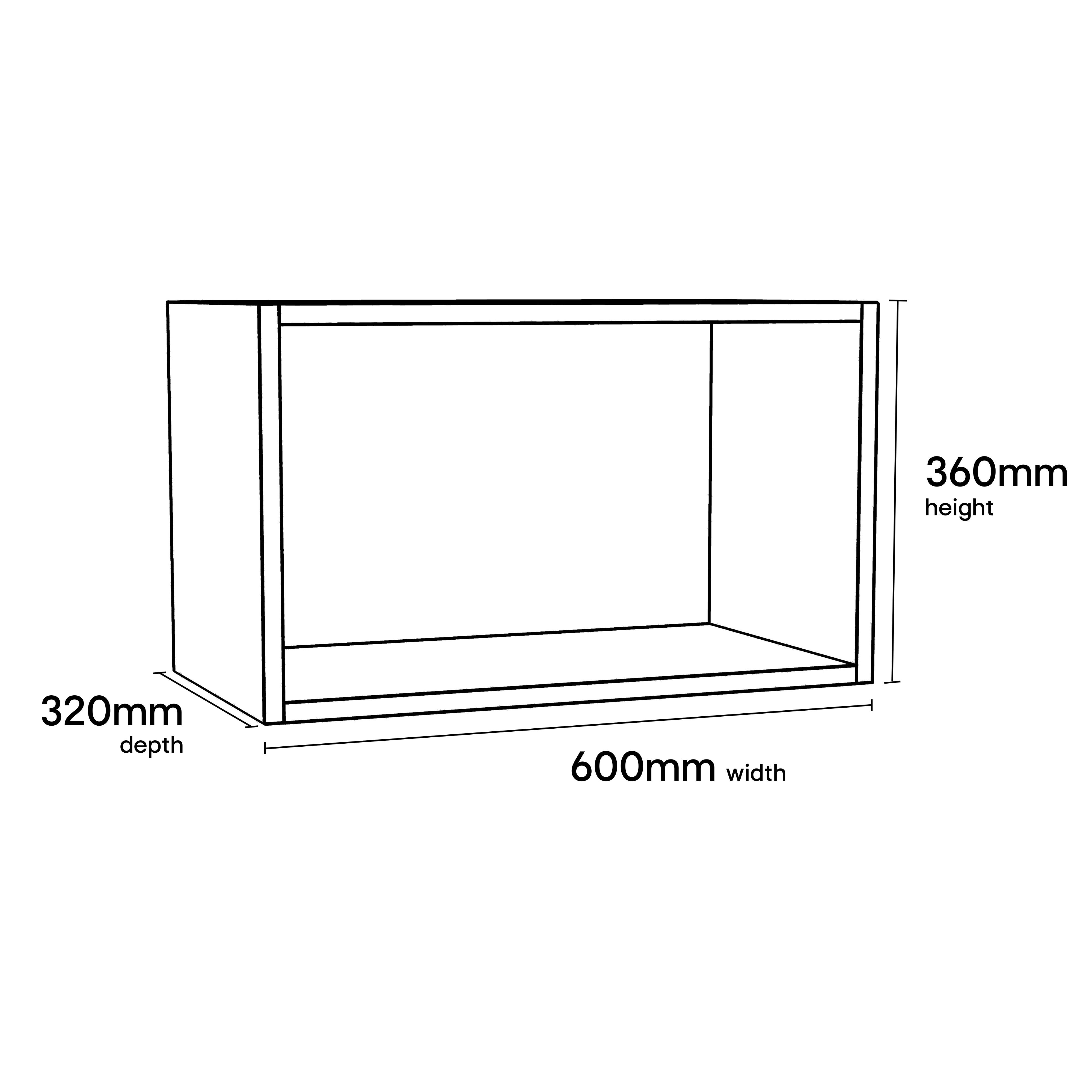 GoodHome Caraway Matt White Bridging Wall cabinet W 600mm D 320mm