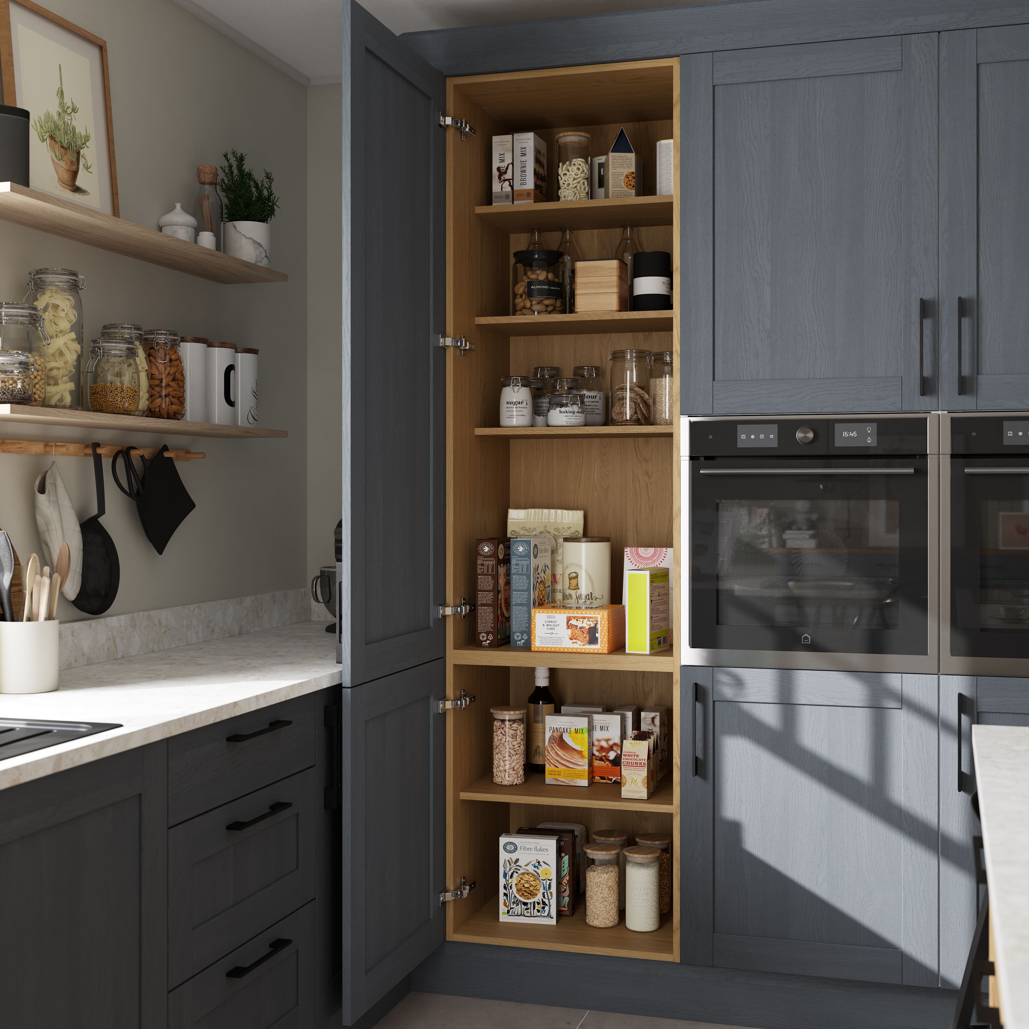 GoodHome Caraway Oak effect 600mm Pantry shelf pack