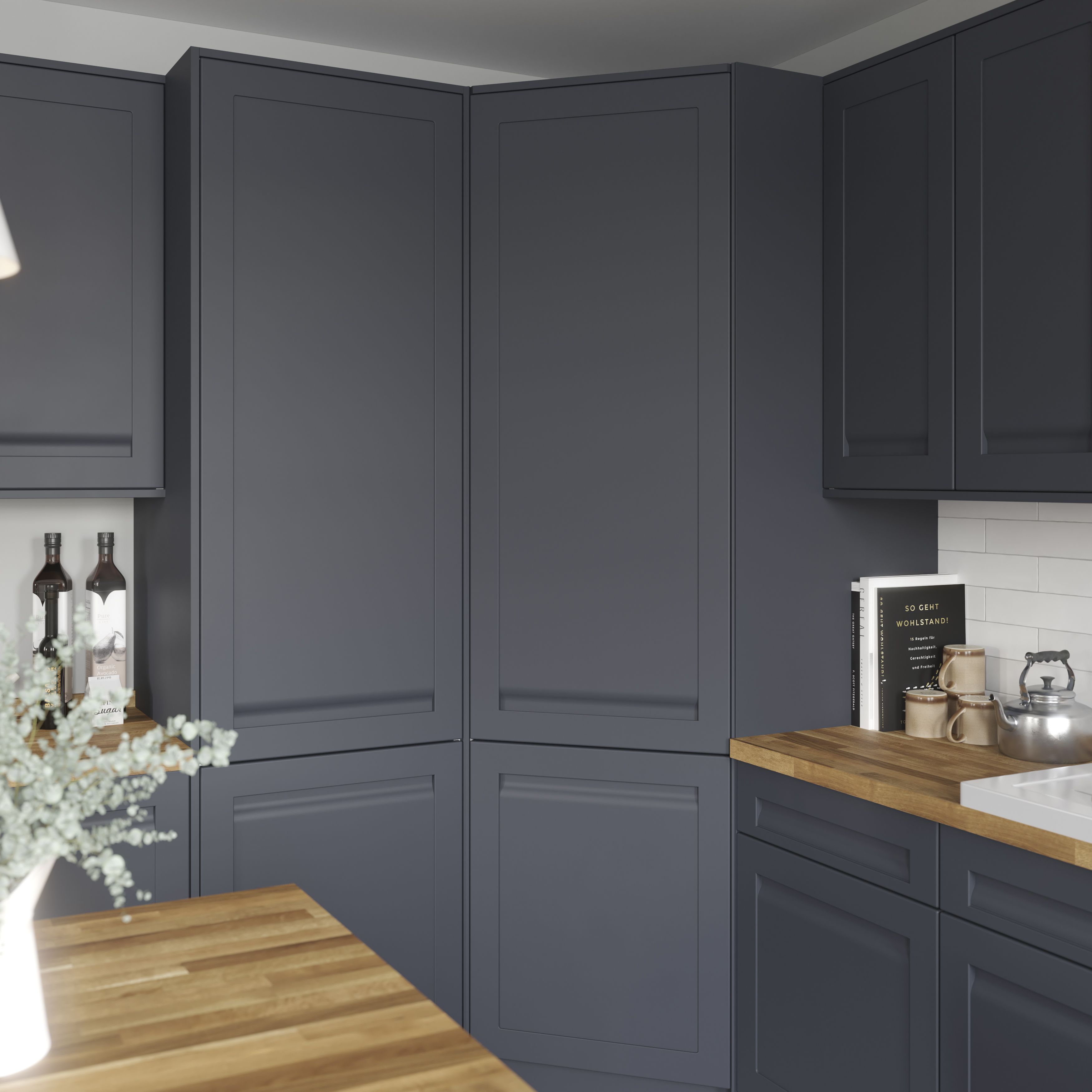 GoodHome Caraway Pack 1 Standard Larder End panel (H)2160mm (W)570mm ...