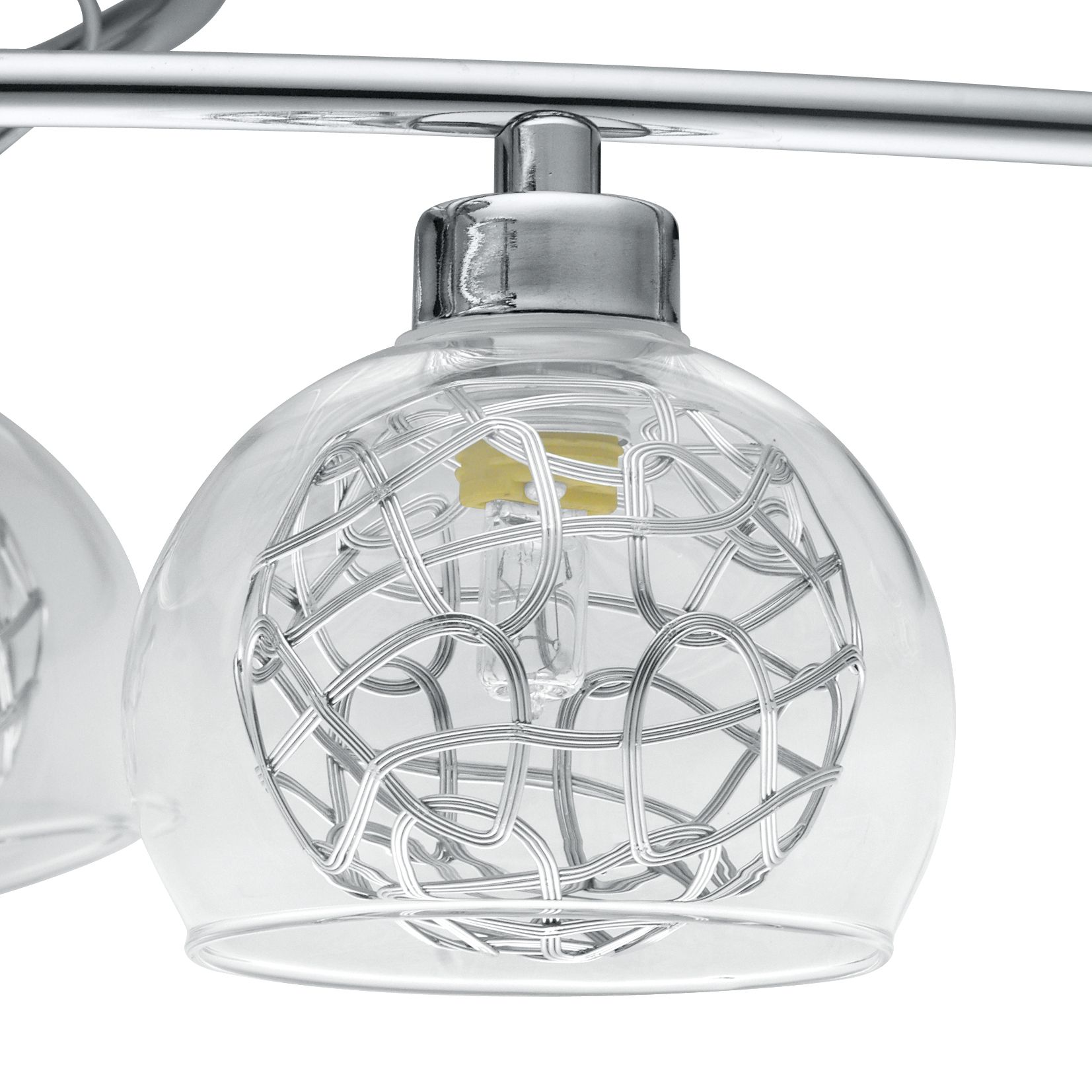 GoodHome Carmenta Spiral Glass & metal Chrome effect 6 Lamp Ceiling light