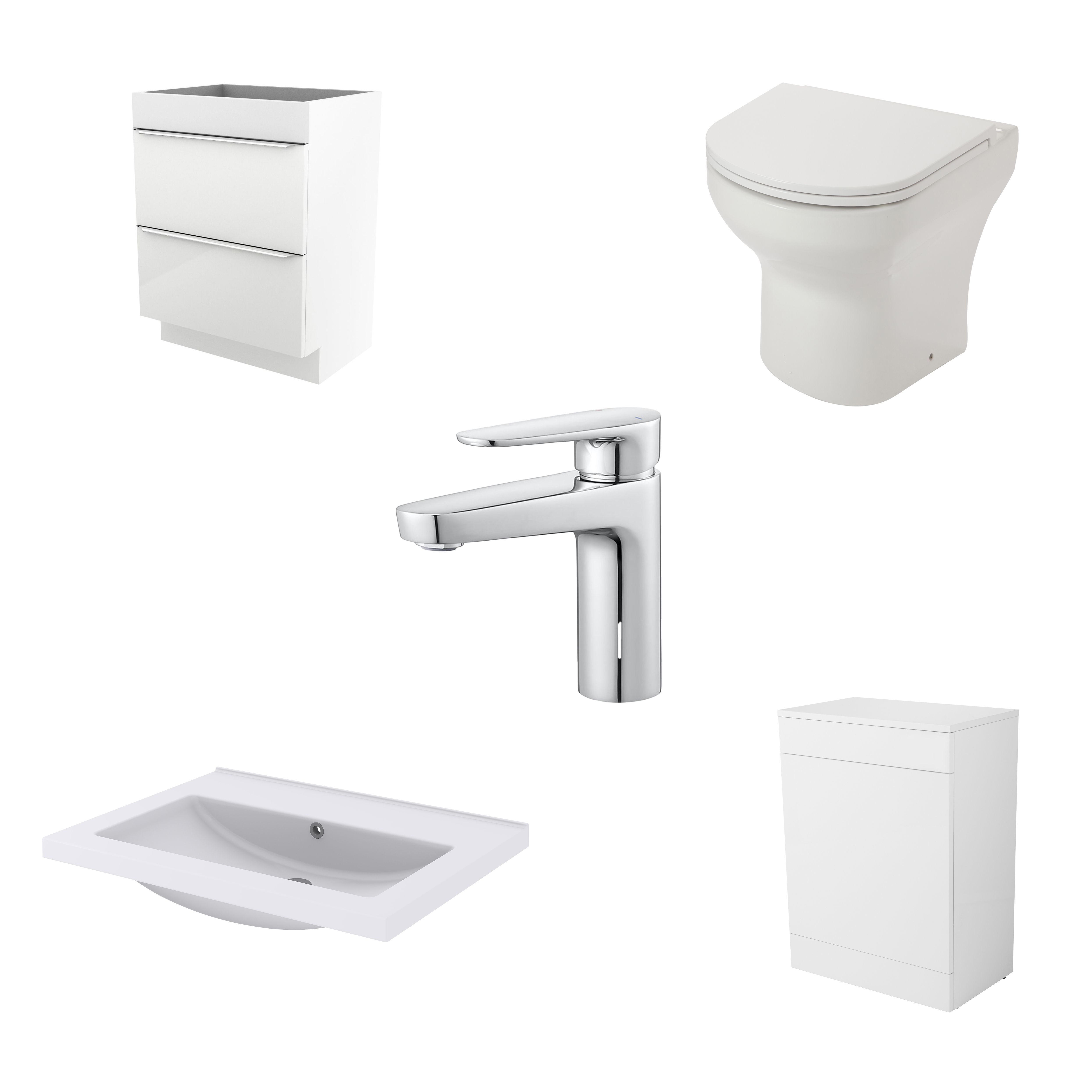 GoodHome Cavally Freestanding & wall-mounted Toilet, basin, tap ...