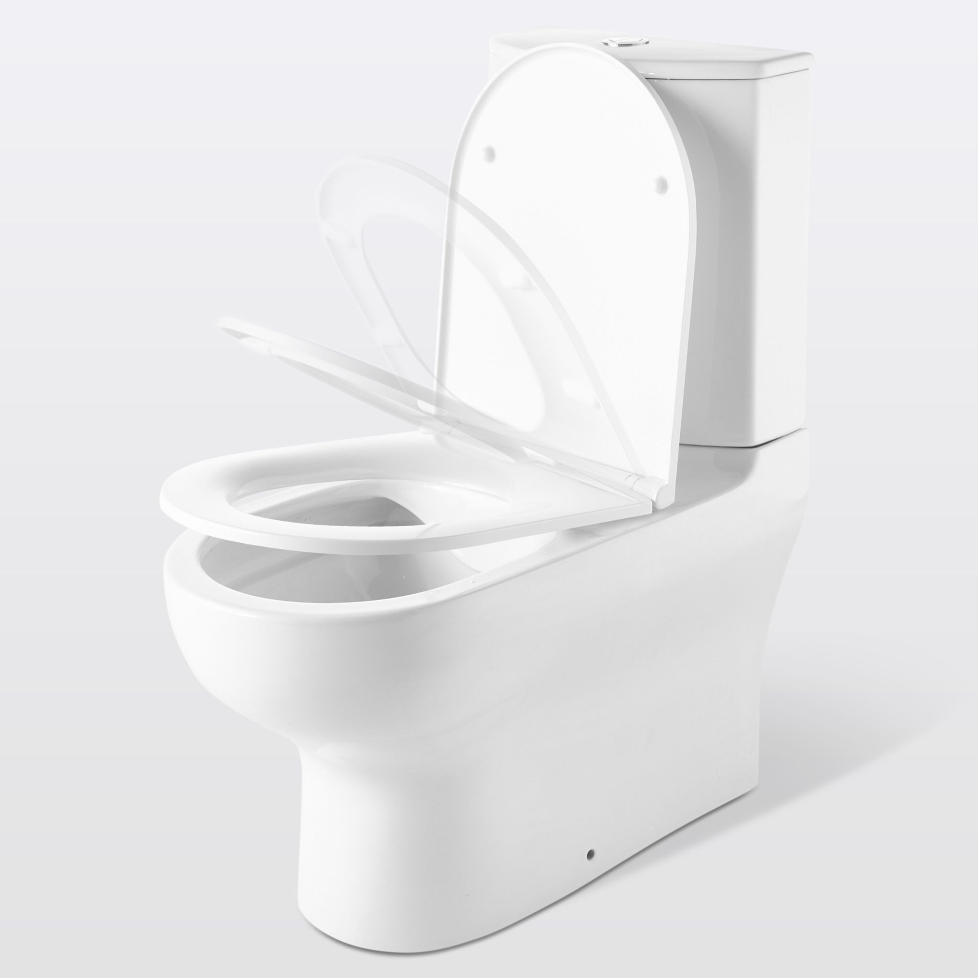 GoodHome Cavally White Back to wall close-coupled Toilet set with Soft ...