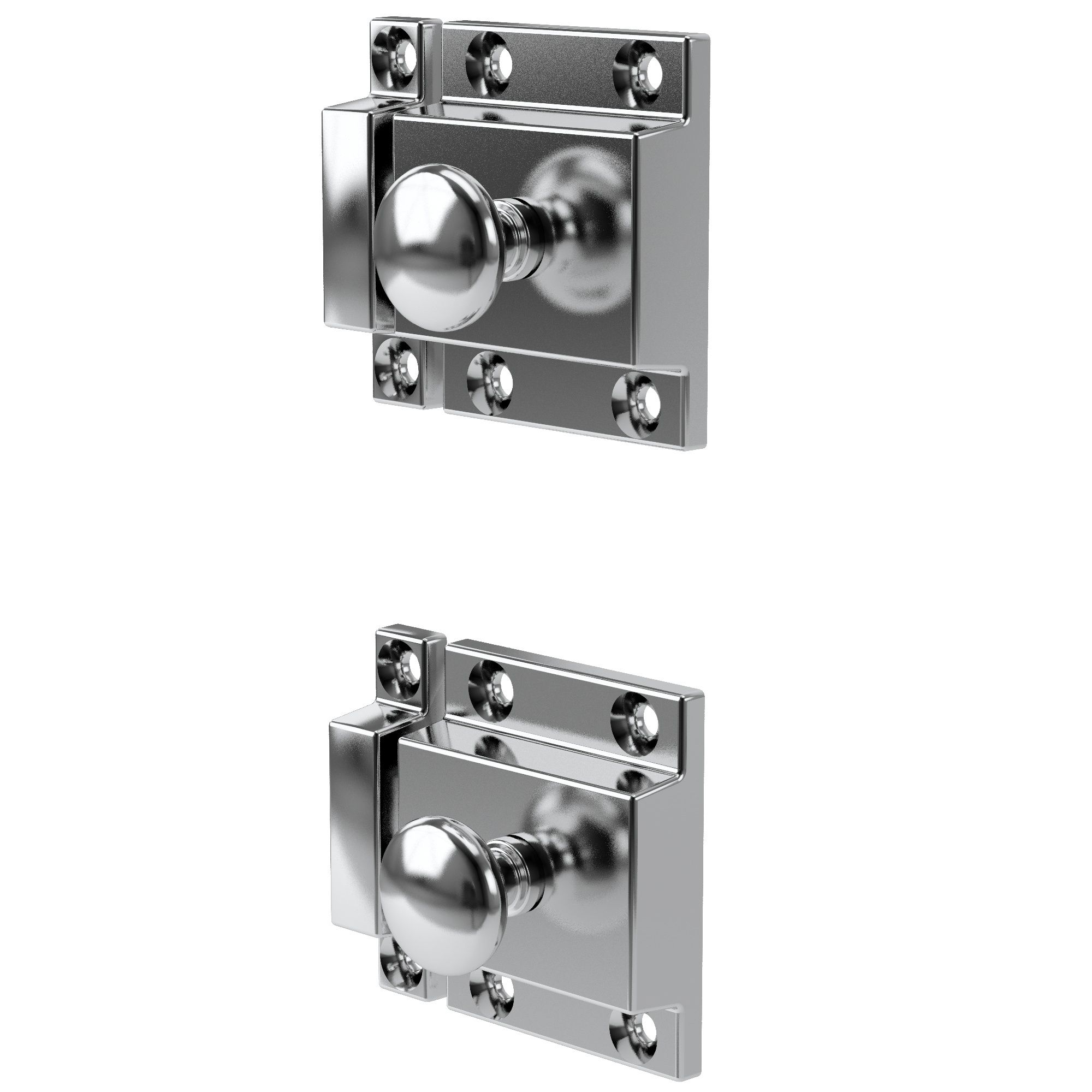 GoodHome Chervil Chrome effect Kitchen Cabinet Latch Pack of 2 (L)52mm ...