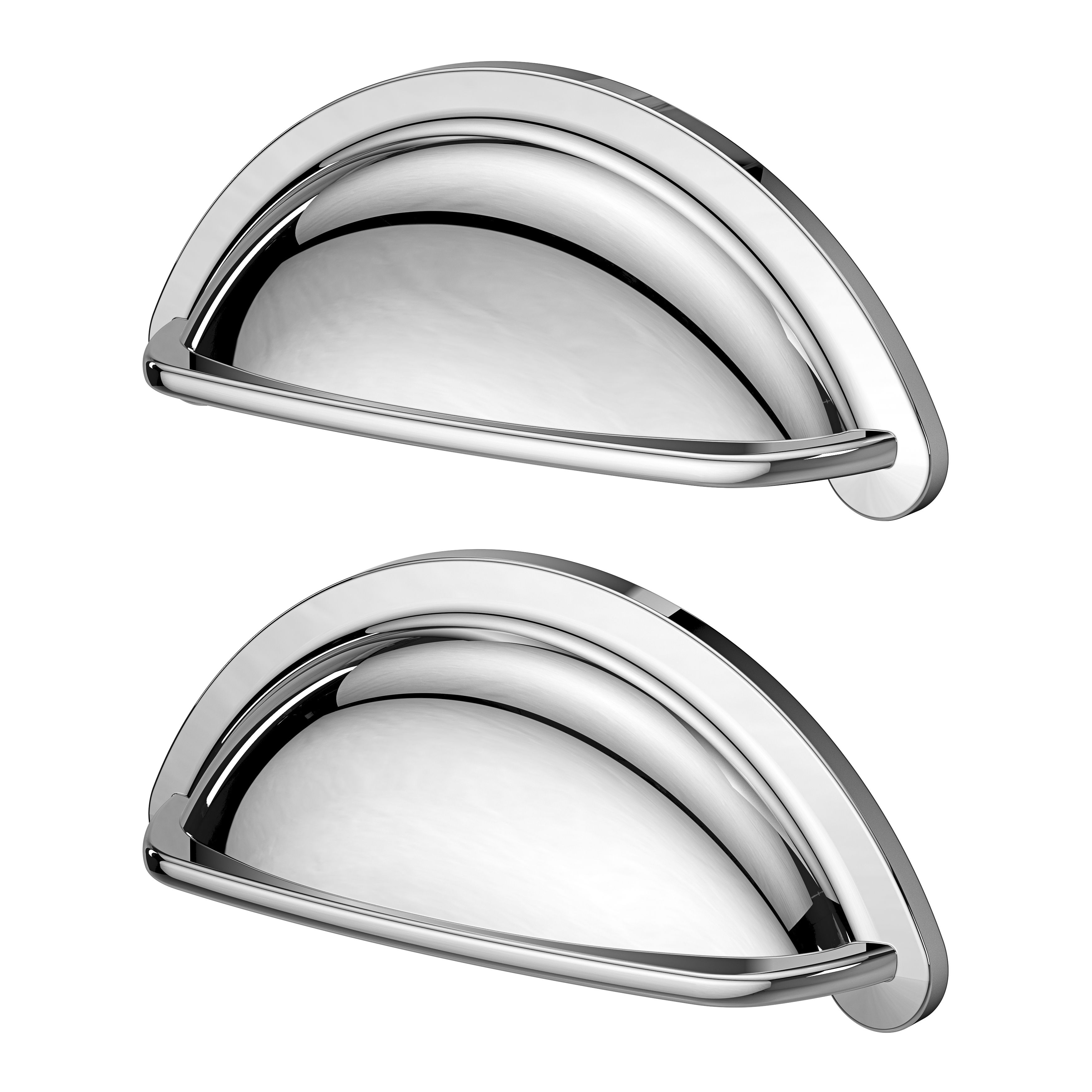 GoodHome Chervil Chrome effect Kitchen cabinets Cup Pull Handle (L)9 ...