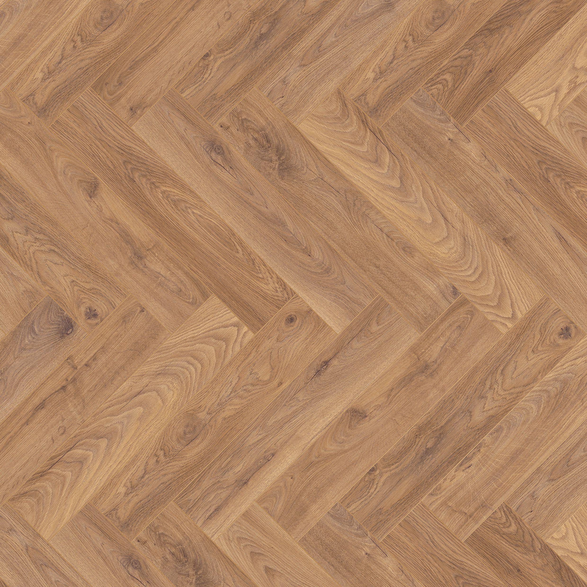 GoodHome Chesterfield Natural oak effect Synchronic Herringbone ...