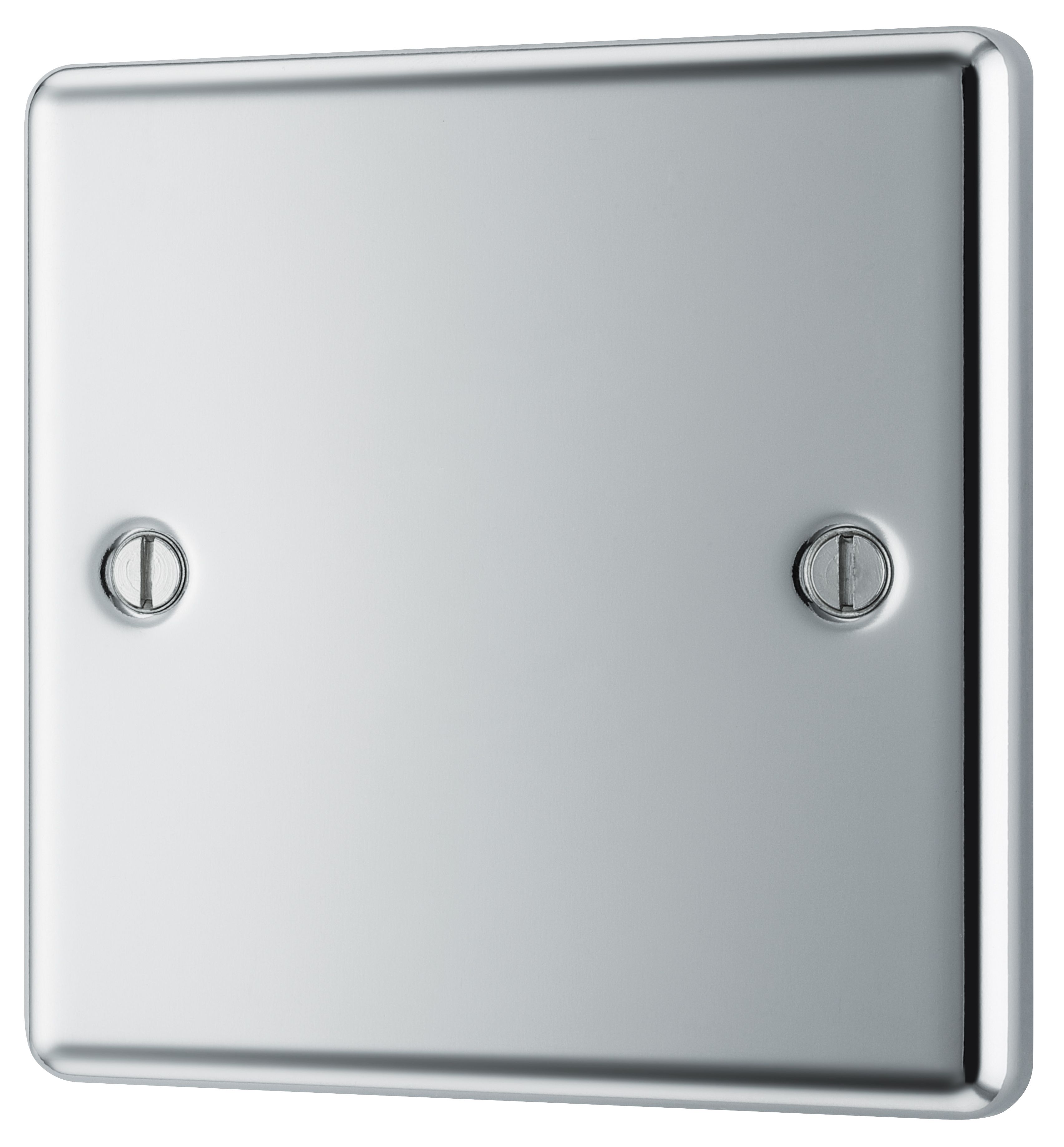 GoodHome Chrome 1 gang Single Raised rounded profile Blanking plate ...