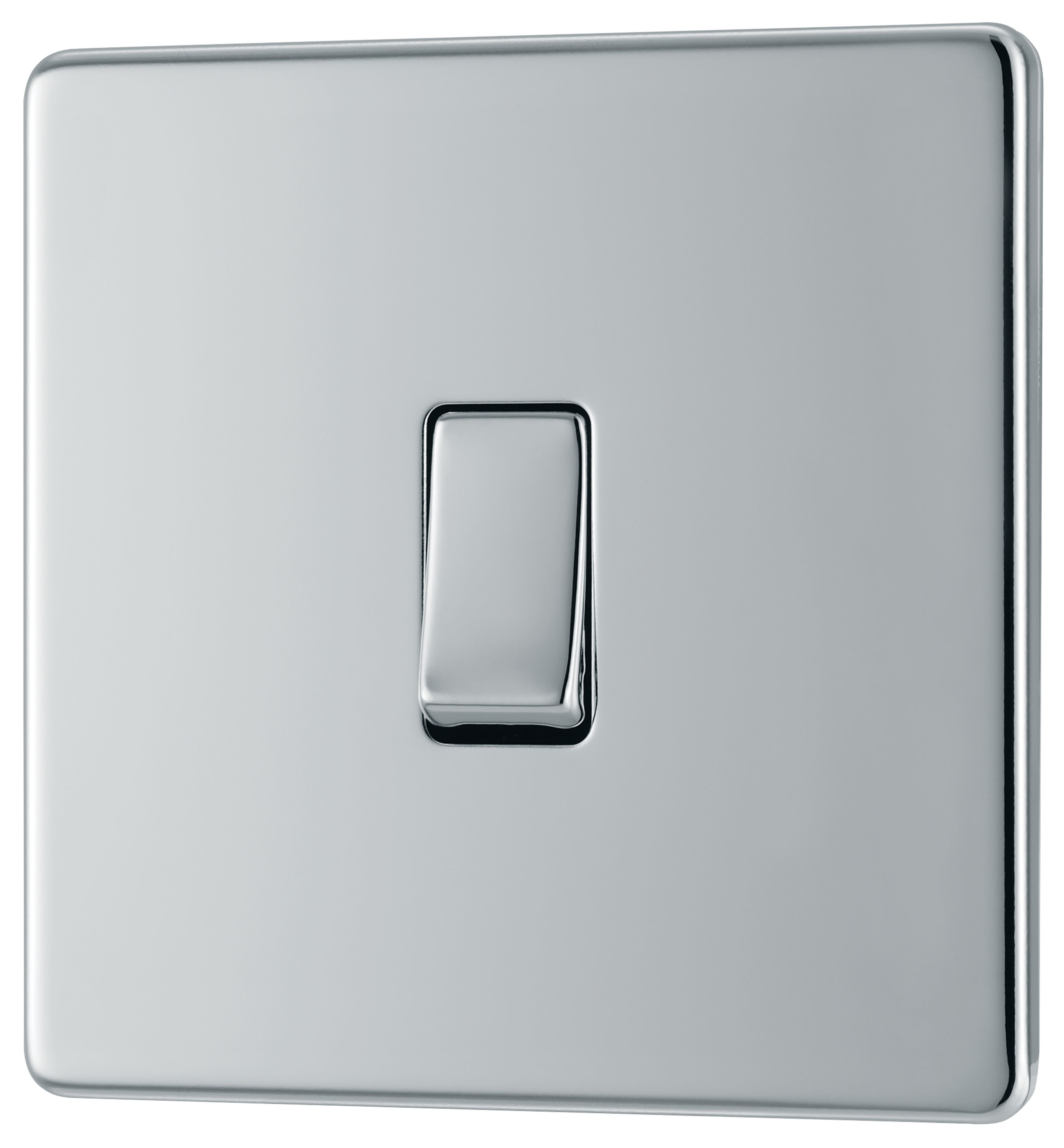 GoodHome Chrome 20A 2 way 1 gang Single light Screwless Switch | DIY at B&Q
