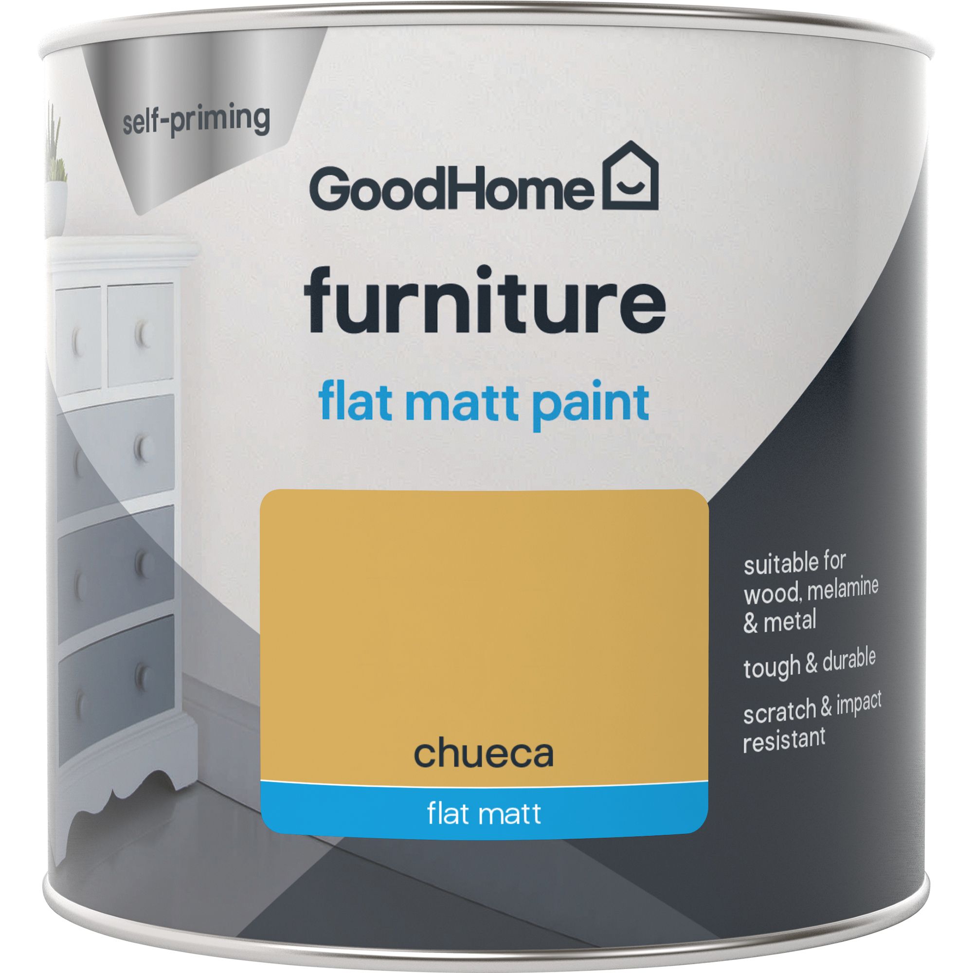 GoodHome Chueca Flat matt Furniture paint, 500ml | DIY at B&Q
