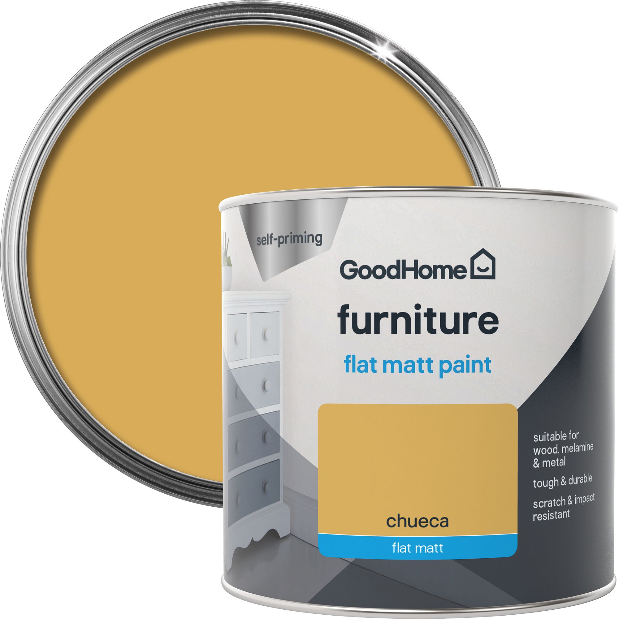 GoodHome Chueca Flat matt Furniture paint, 500ml | DIY at B&Q