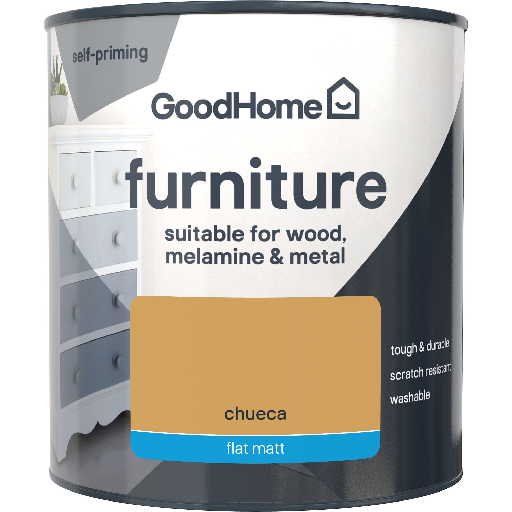 GoodHome Chueca Flat matt Furniture paint, 500ml