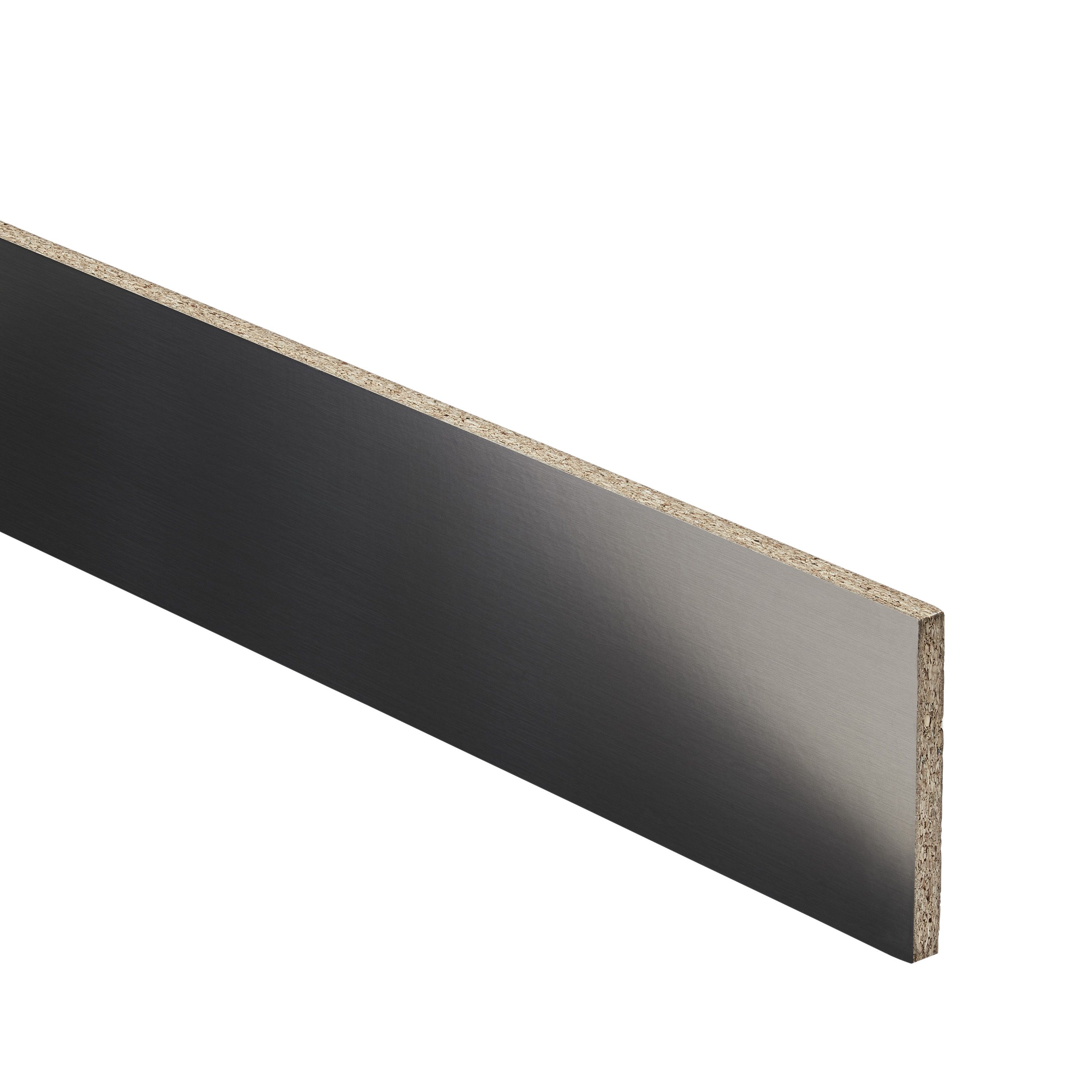 GoodHome Cicely Sliver Stainless steel effect 4 sided bevelled edge ...