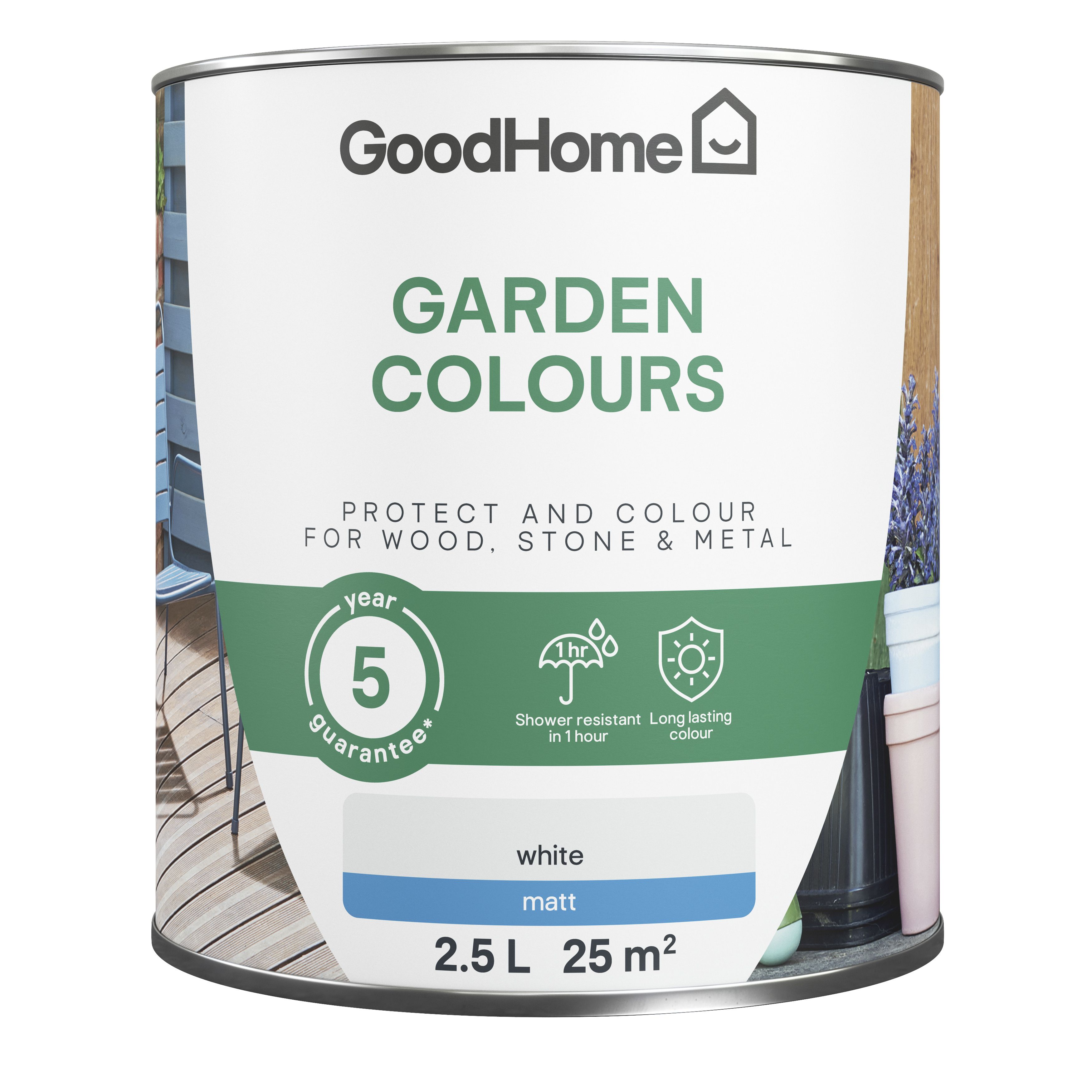 GoodHome Colour It White Matt Multi-surface paint, 2.5L | DIY at B&Q