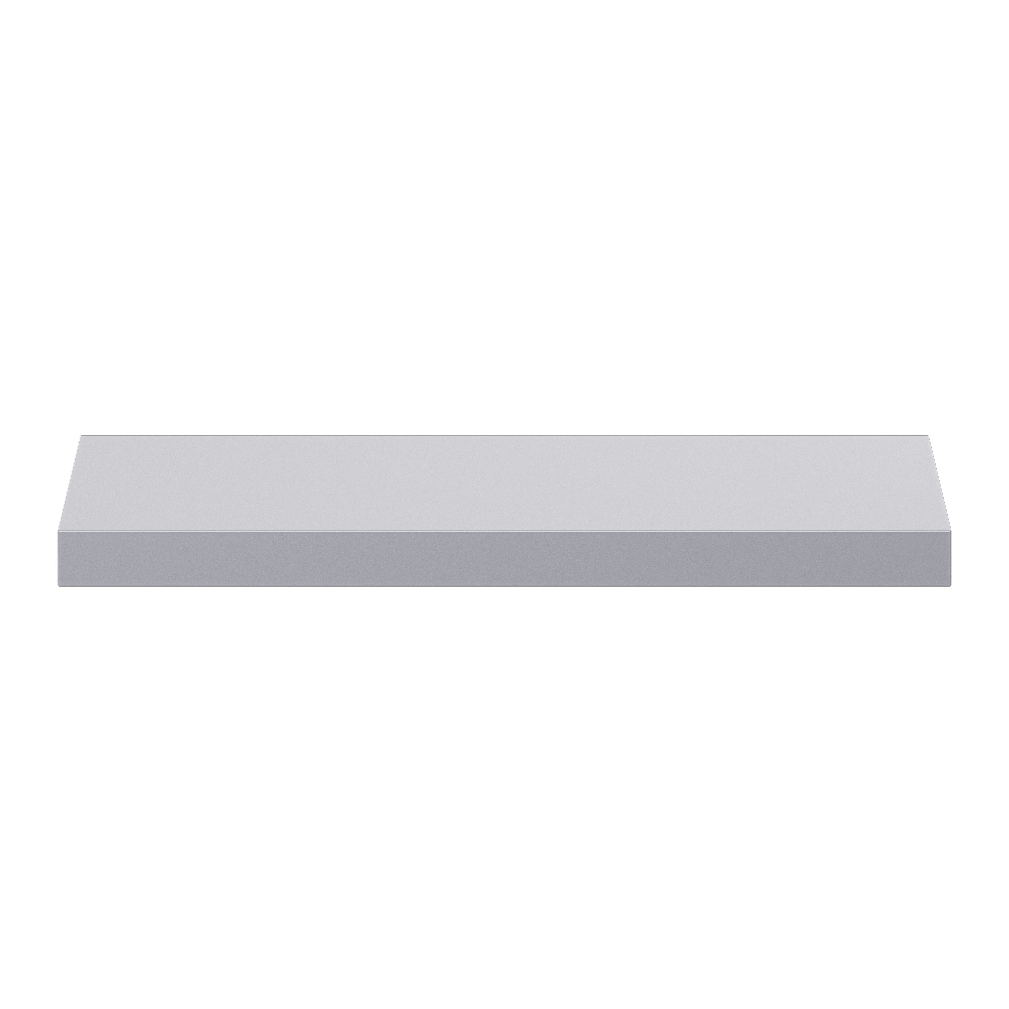 GoodHome Cusko Satin grey Rectangular Floating shelf (L)60cm x (D)23.5cm