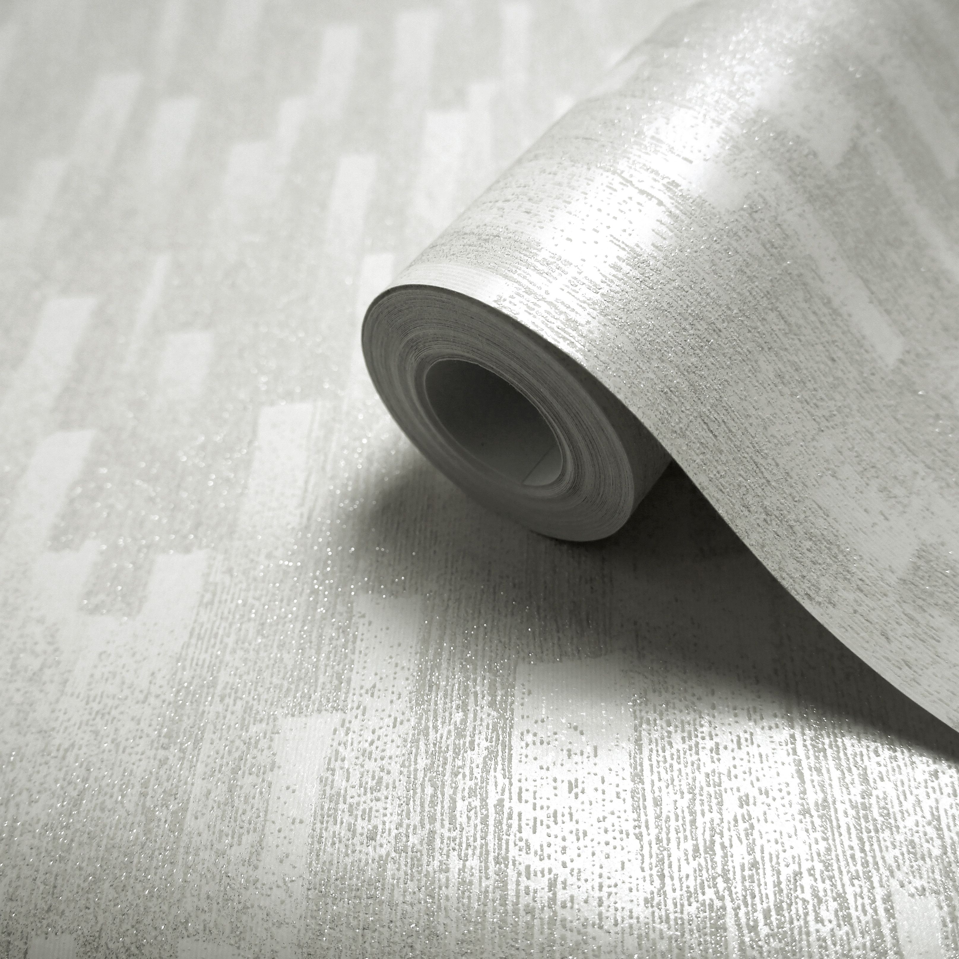 GoodHome Dalea Grey Striped Glitter & mica effect Textured Wallpaper ...