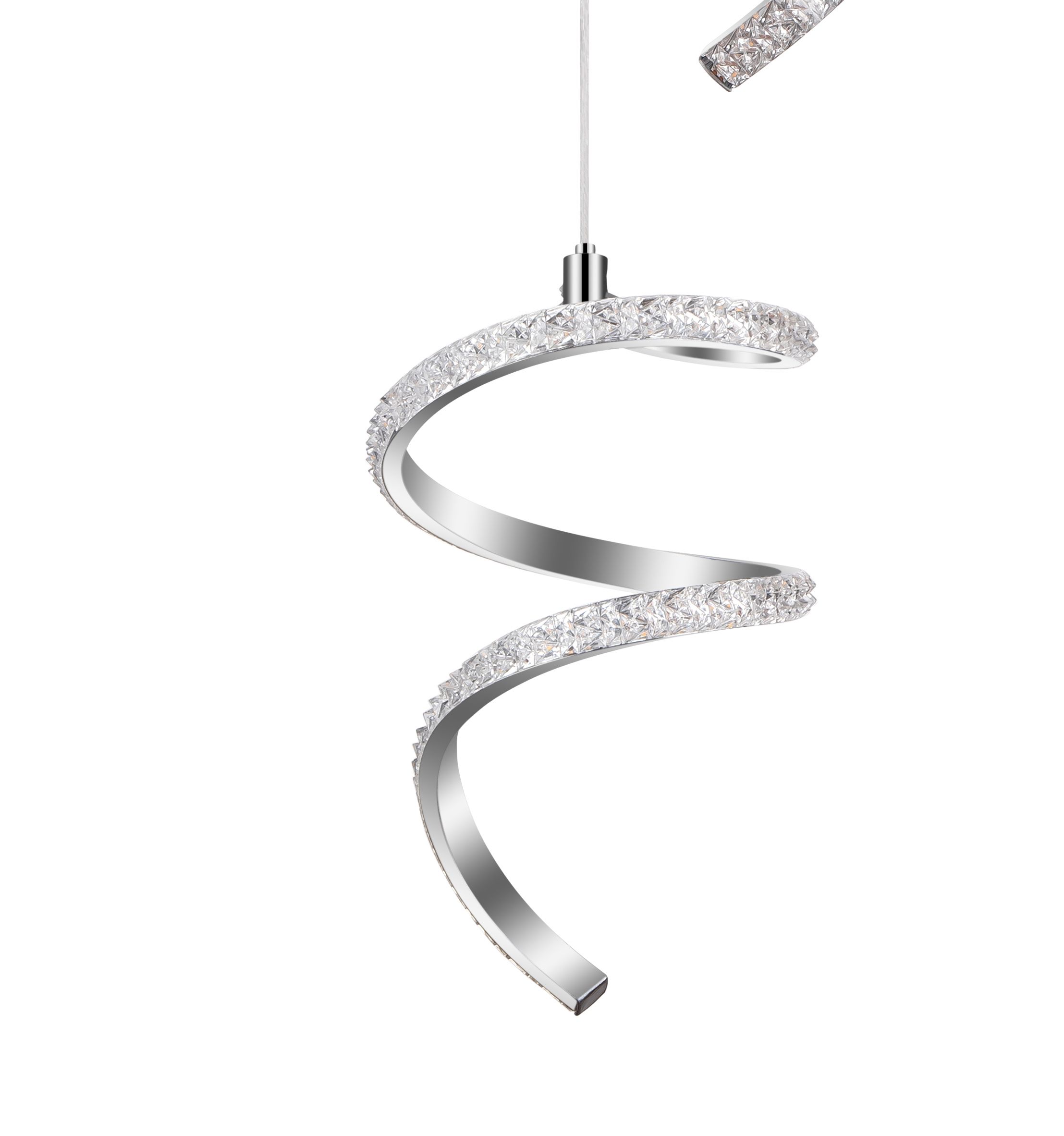 GoodHome Darien Geometric Chrome effect LED Pendant ceiling light, (Dia ...