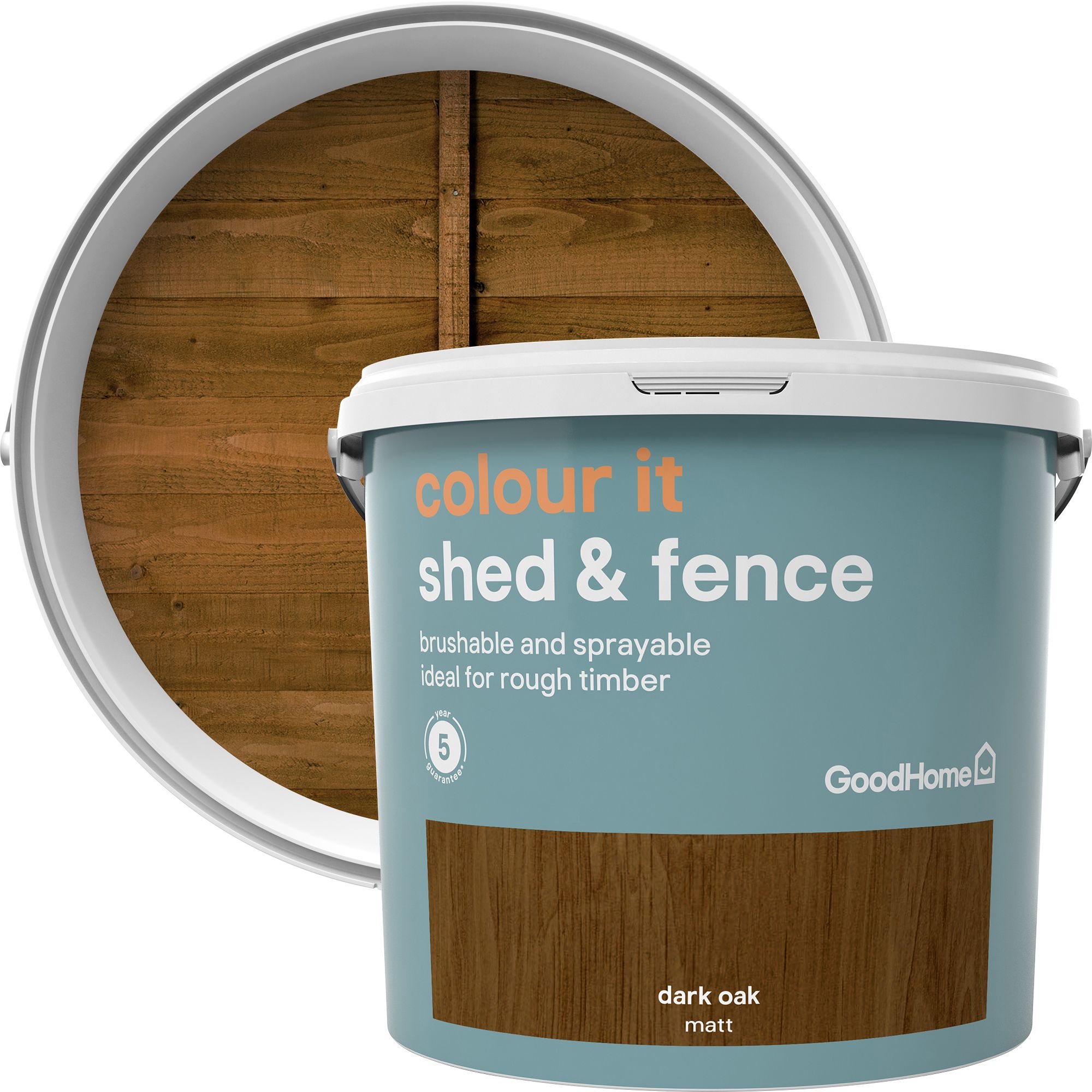 GoodHome Dark oak Matt Fence & shed Stain, 5L