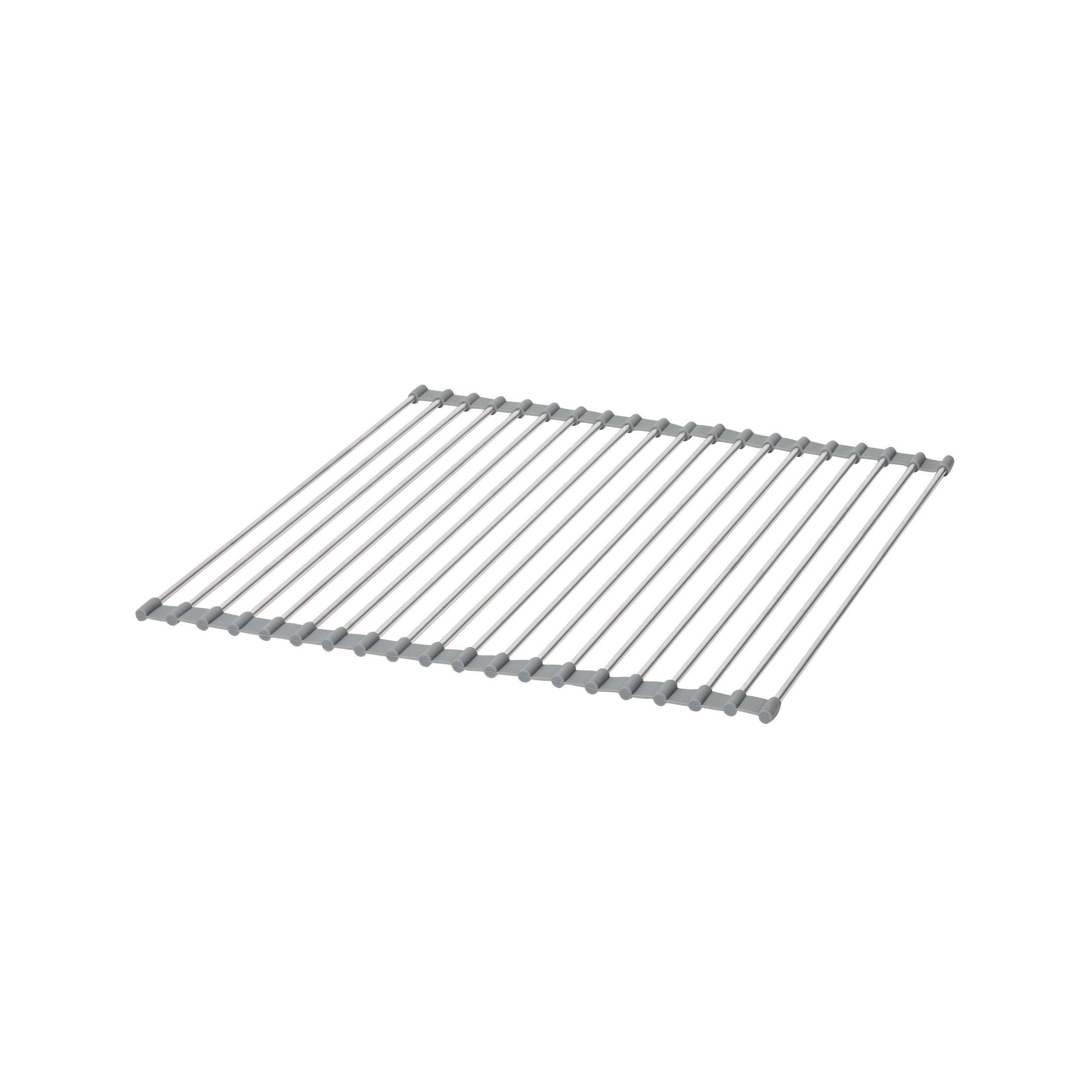 GoodHome Datil Silicone & stainless steel Silver Roll-up drying mat ...