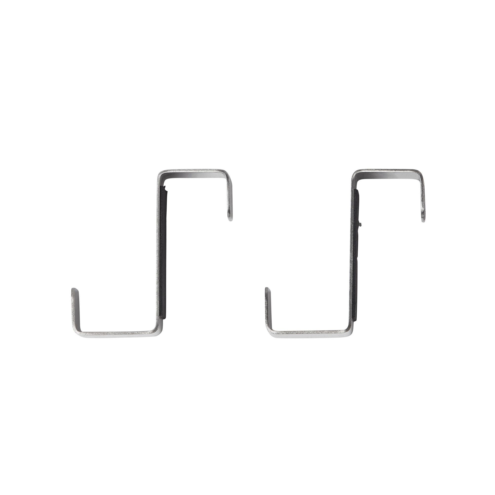 GoodHome Datil Stainless steel Over door hook (H)45mm, Pack of 2 | DIY ...