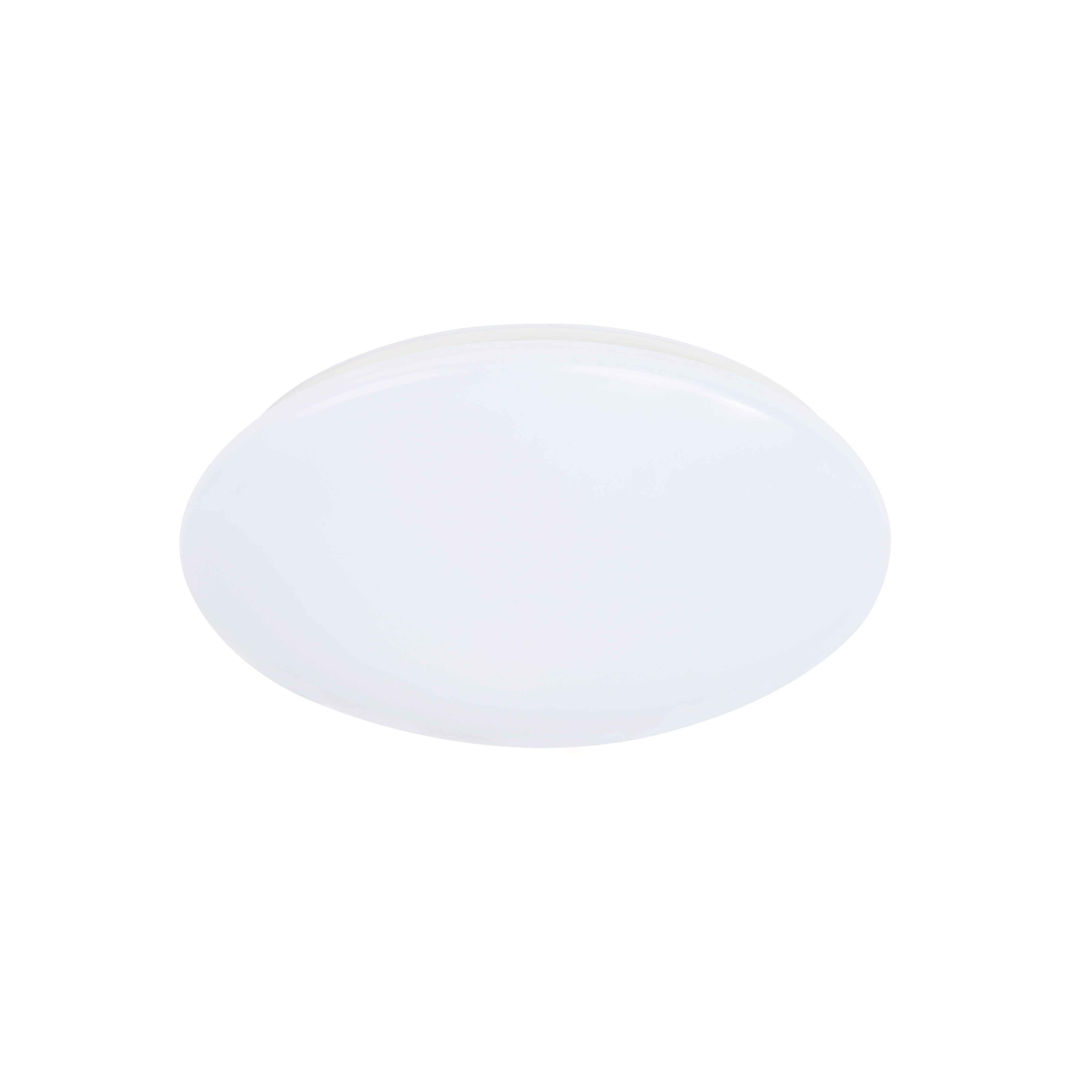 GoodHome Dea Round Matt Metal & plastic White Frosted effect LED ...