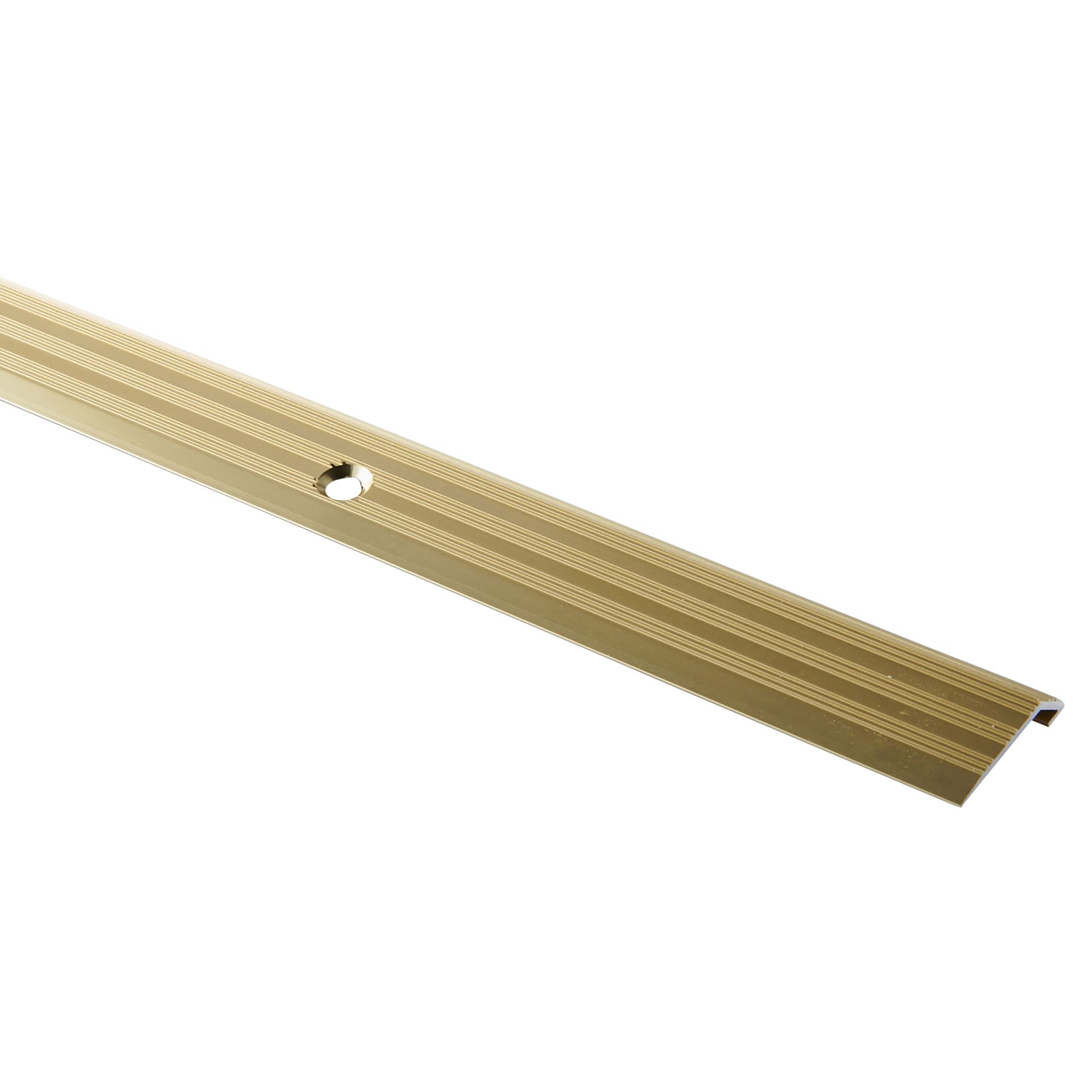 GoodHome DECOR30 Gloss Gold effect Vinyl flooring edging strip (L)93cm ...