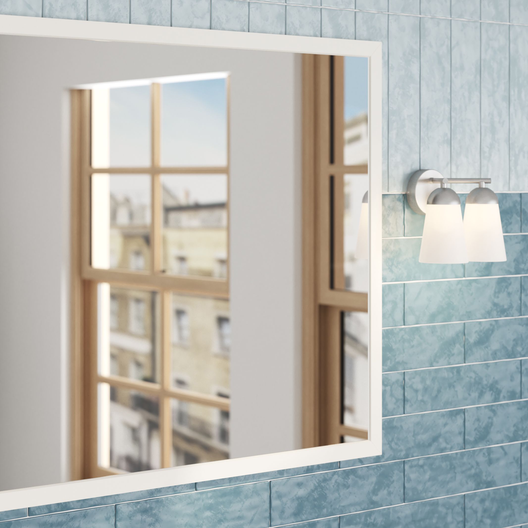 GoodHome Dudhon White & silver Chrome effect Double Wired Wall light