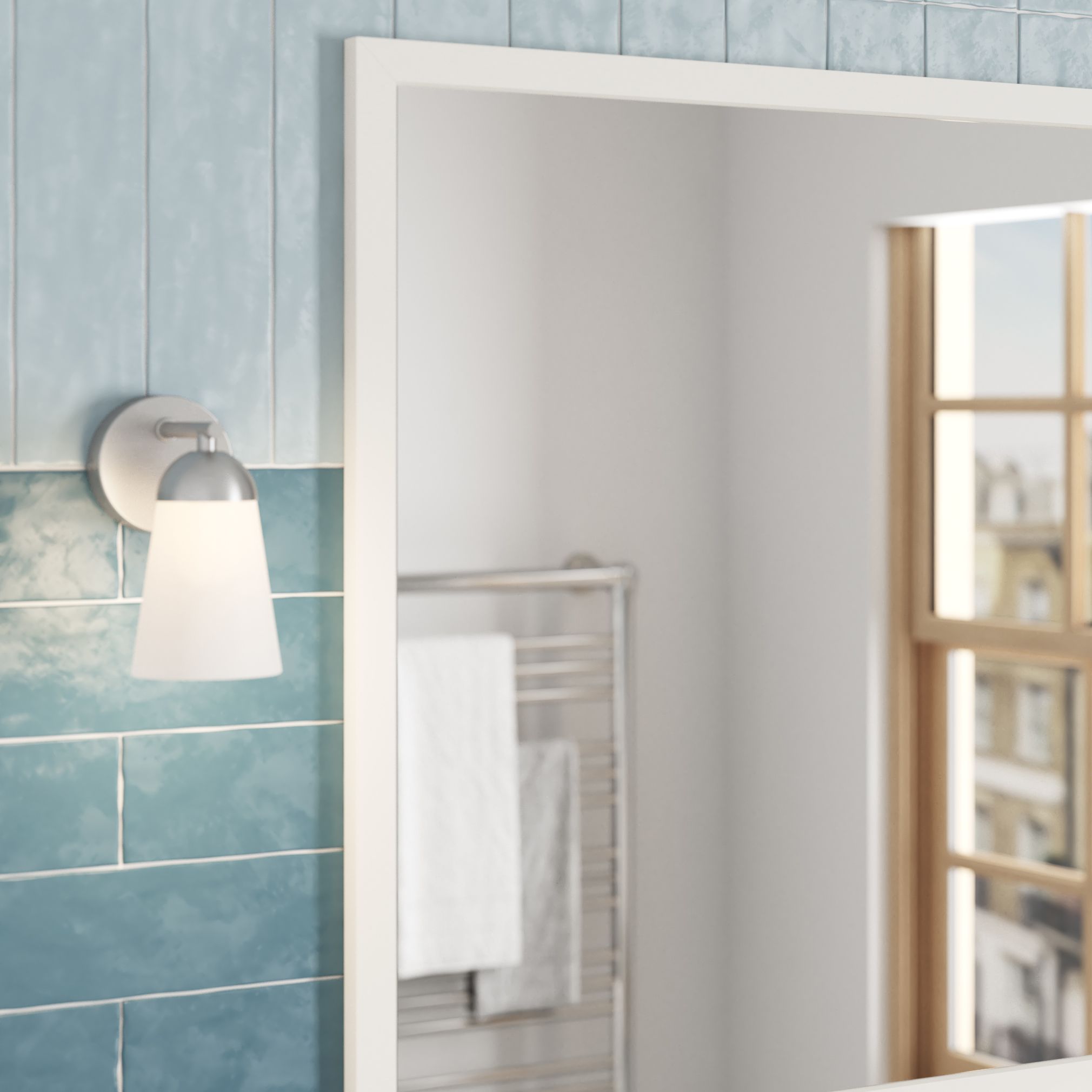 GoodHome Dudhon White & silver Chrome effect Wired Wall light