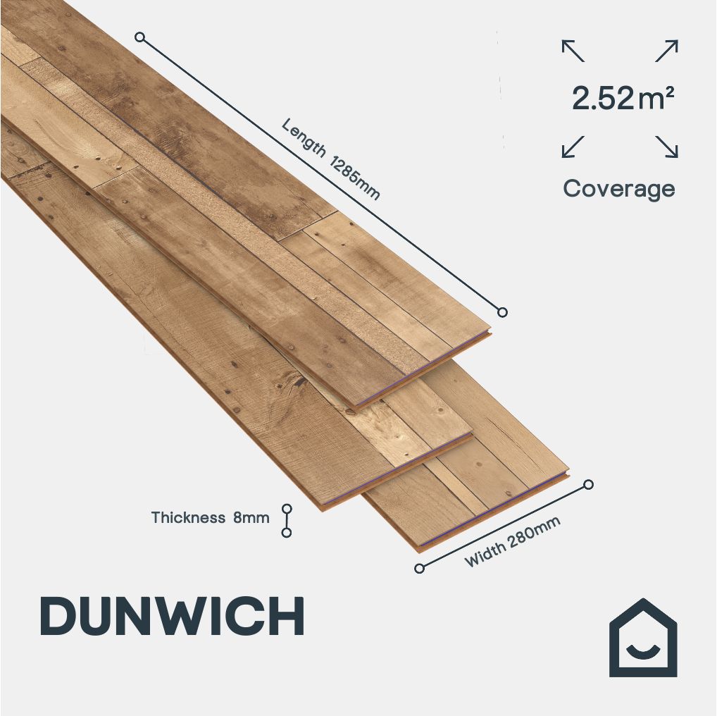 GoodHome Dunwich Blond & Light Brown Patchwork Mixed wood effect ...