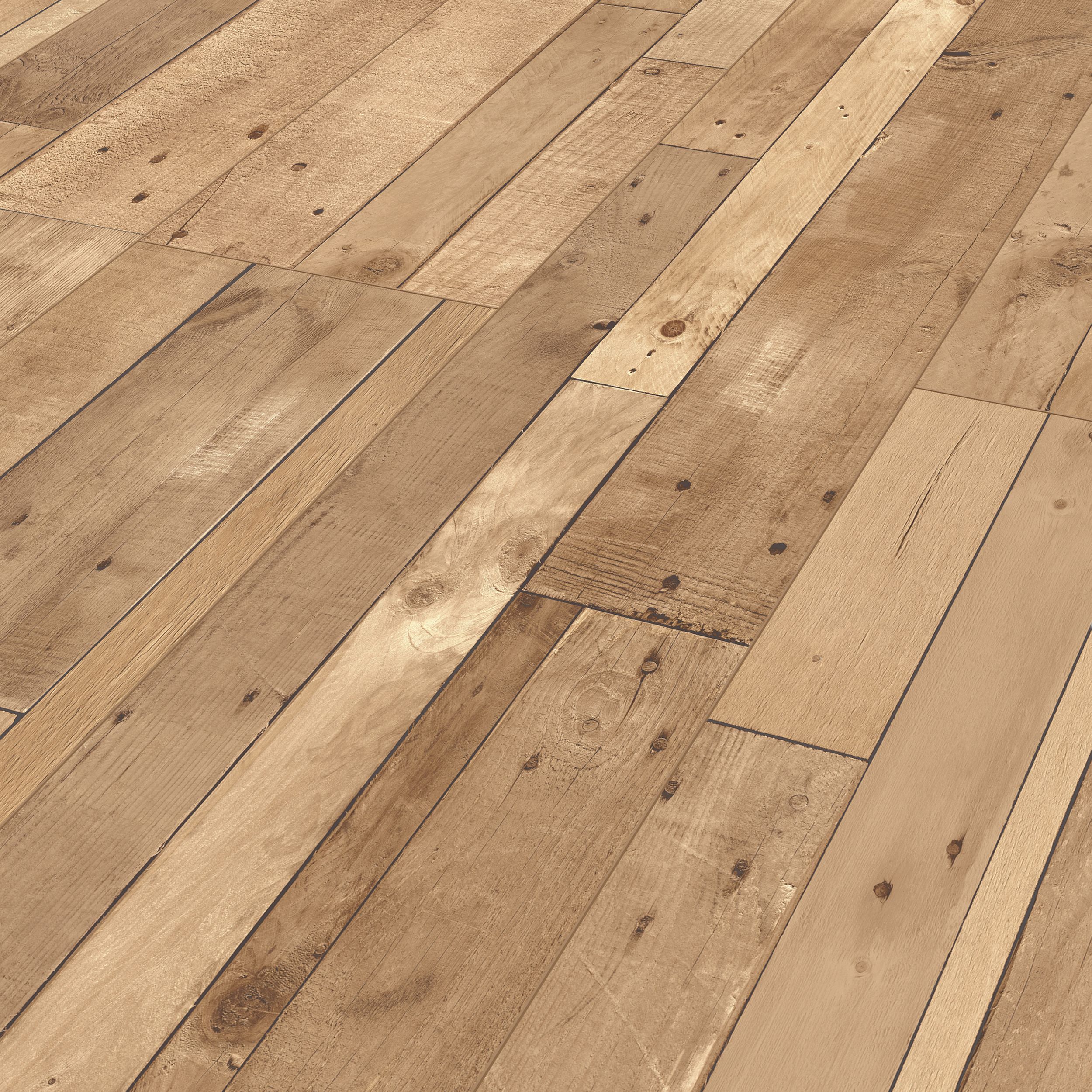 GoodHome Dunwich Blond & light oak Patchwork Natural Mixed wood effect ...