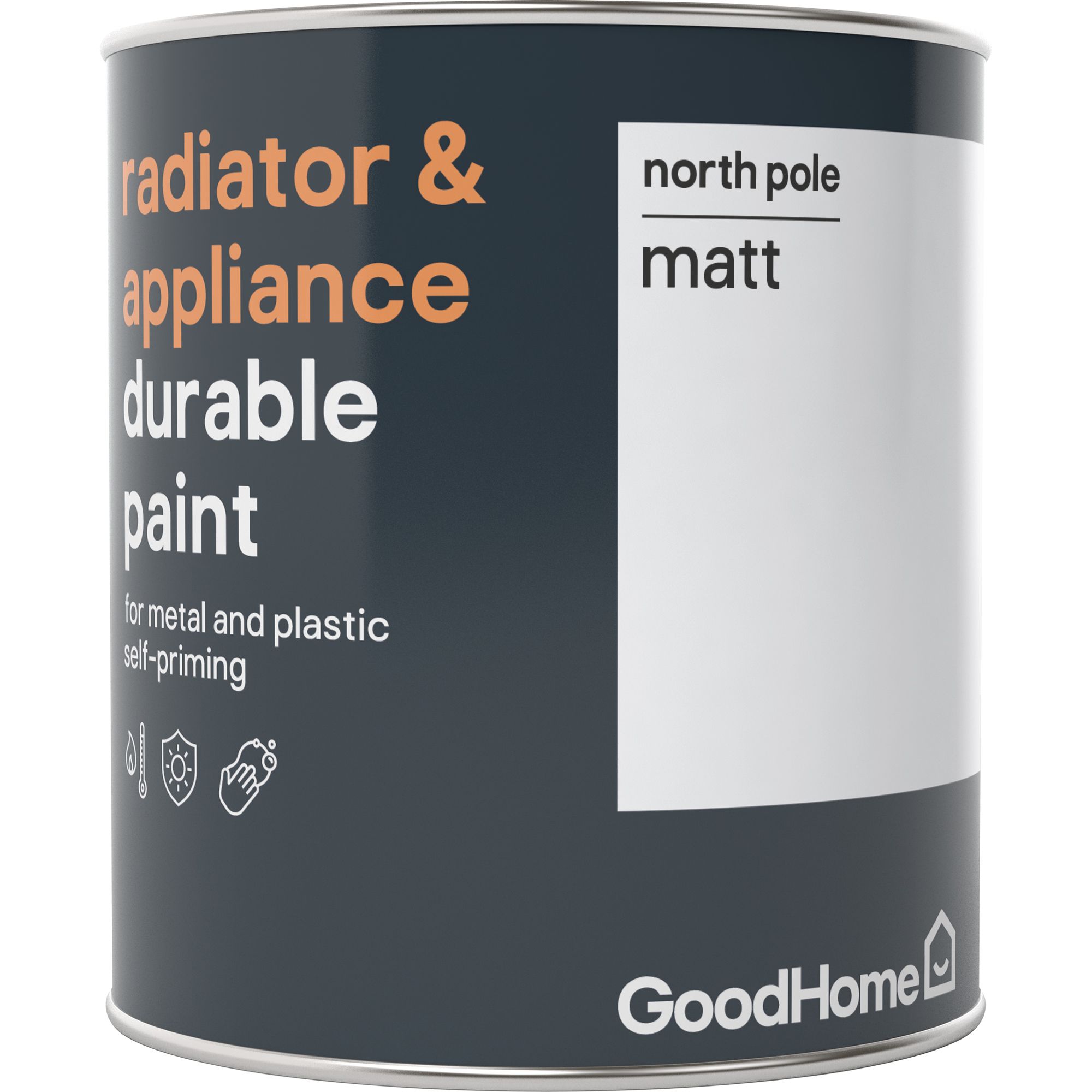 GoodHome Durable North pole (Brilliant white) Matt Radiator & appliance ...