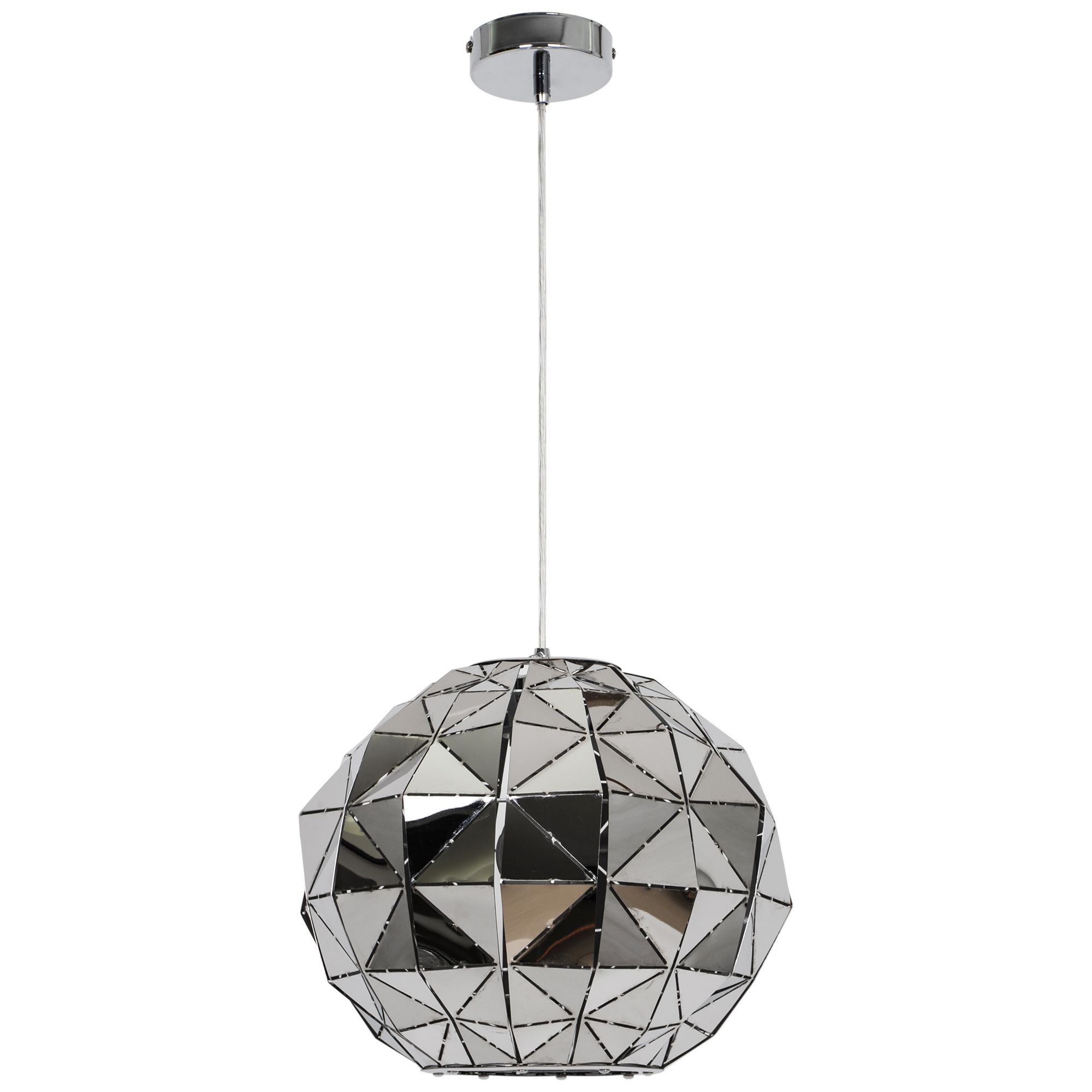 GoodHome Edasich Chrome effect Pendant ceiling light, (Dia)300mm | DIY ...
